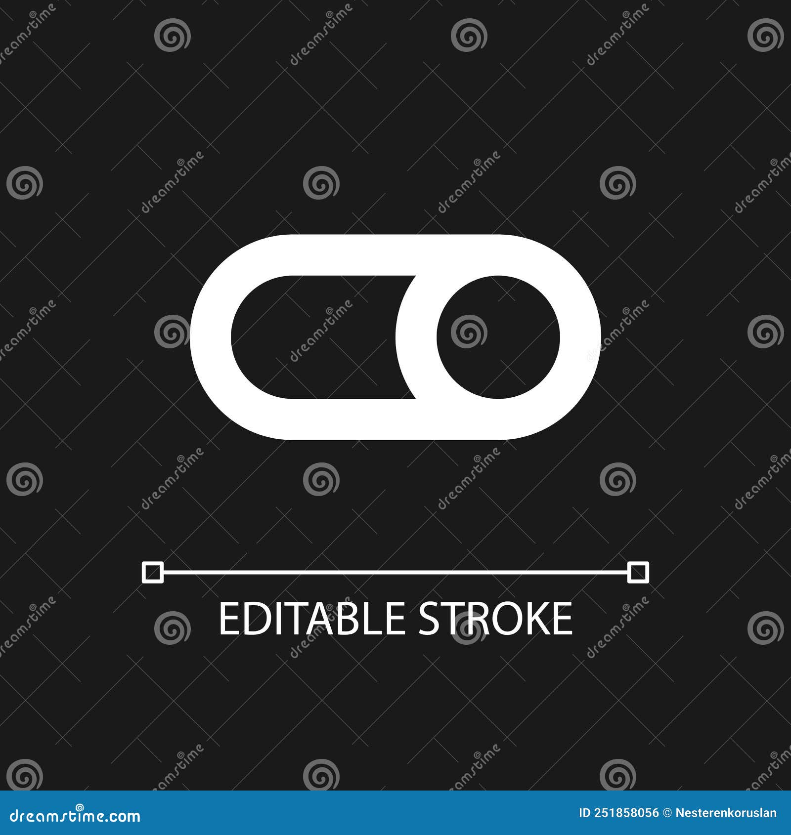 Toggle Button Pixel Perfect White Linear Ui Icon for Dark Theme Stock ...