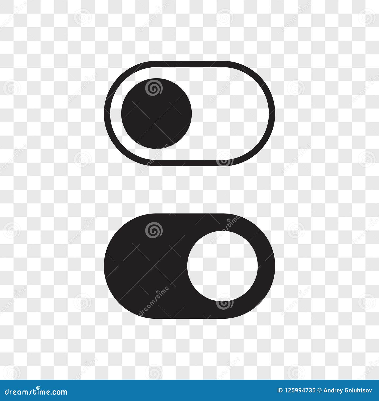 Toggle Button Switch Off Turn On Web Ui Icons Stock Vector Illustration Of Electronic Round