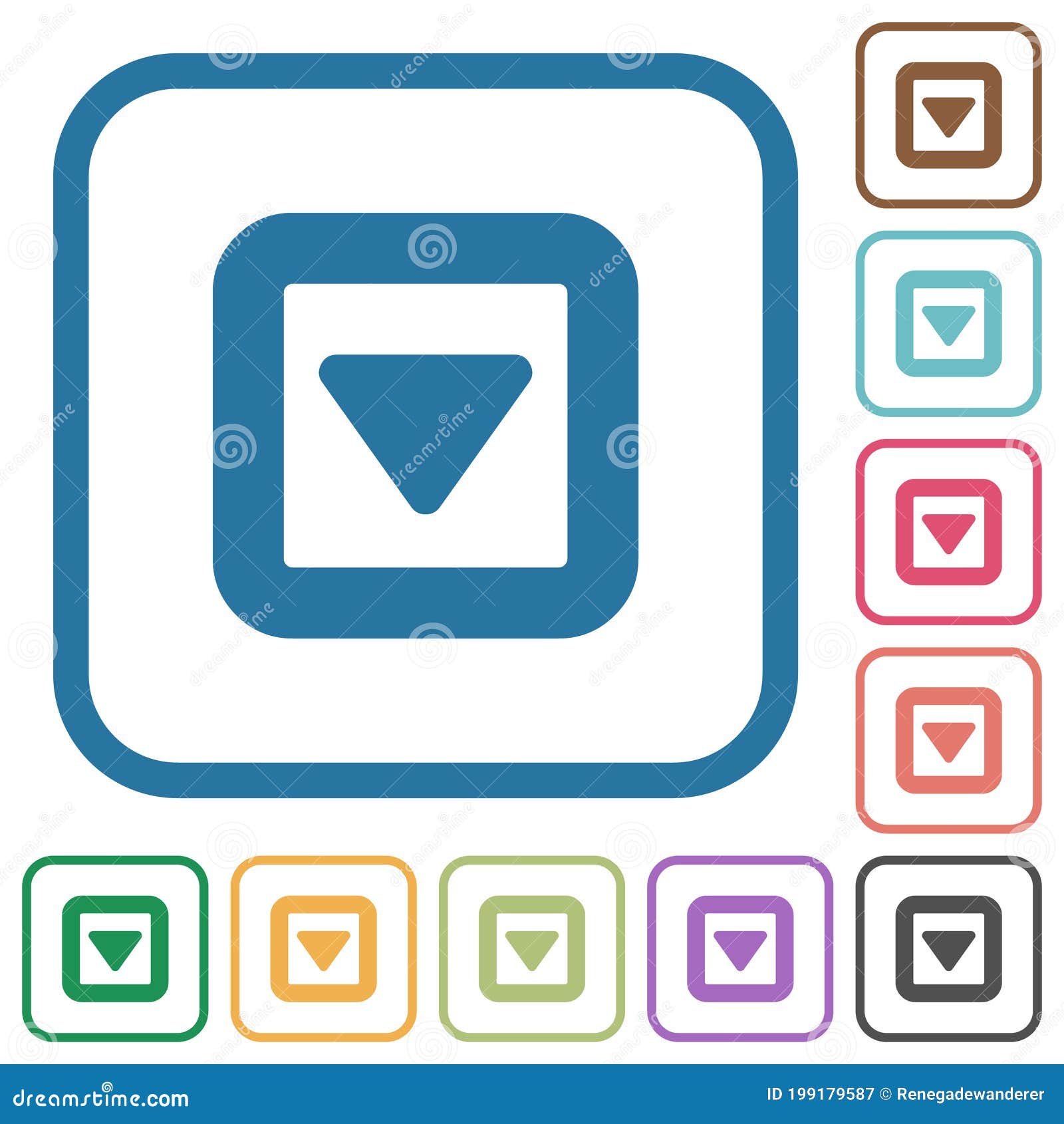 Toggle down simple icons stock vector. Illustration of close - 199179587