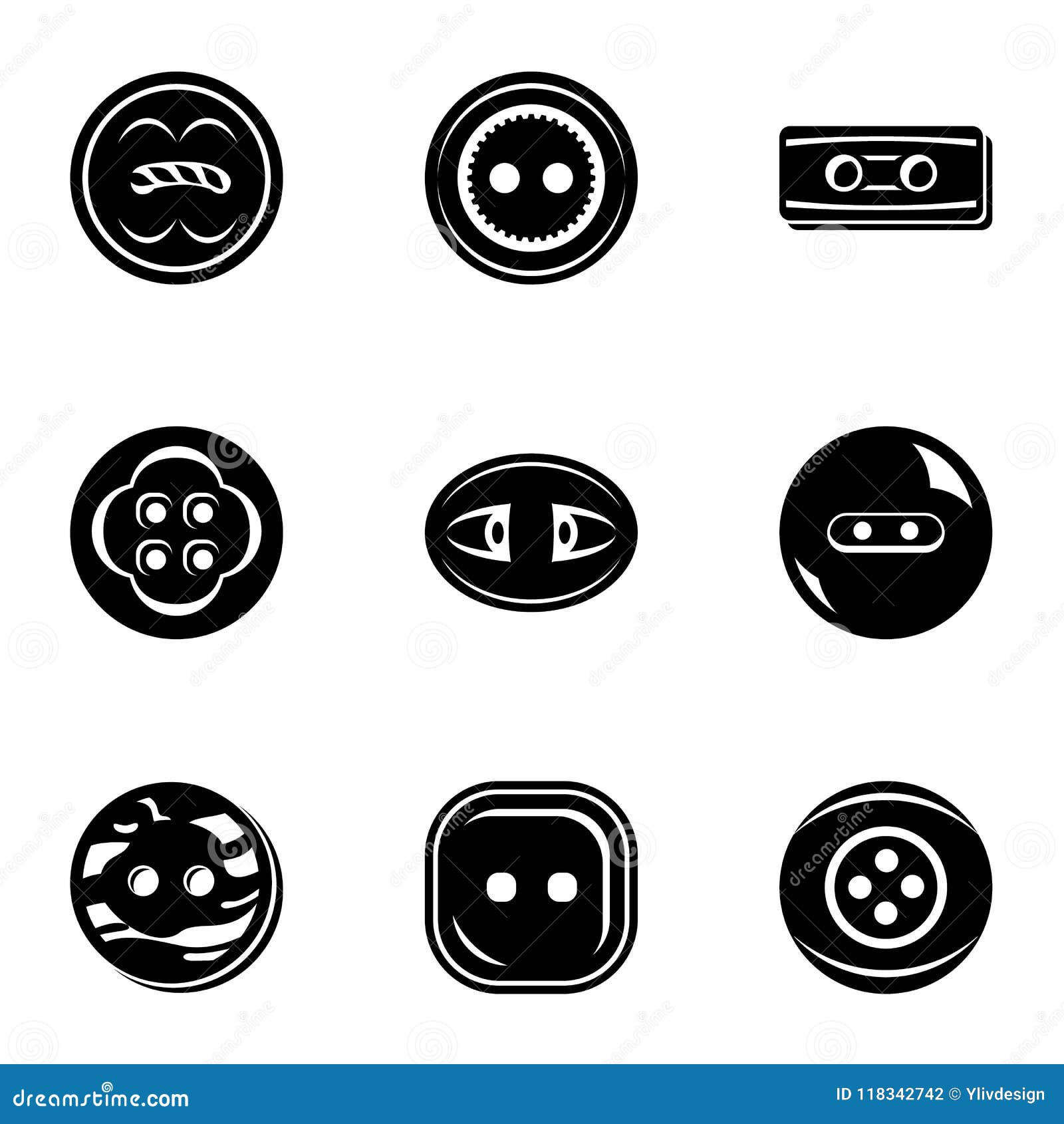 Toggle Icons Set, Simple Style Stock Vector - Illustration of sewing ...