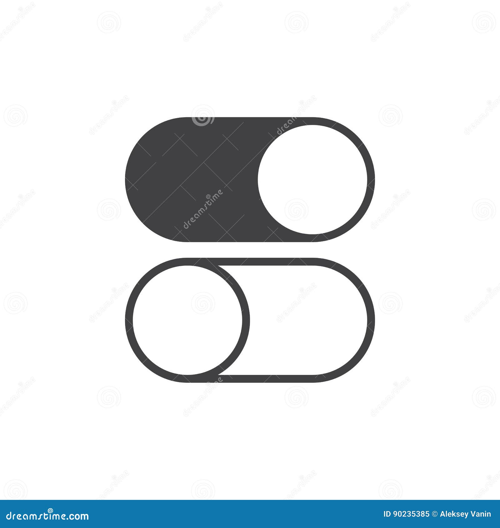 Toggle on and Off Icon , Solid Logo Illustration, Pictogra Stock ...