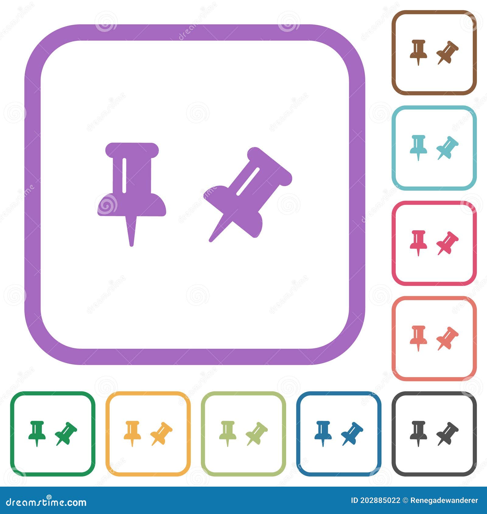 Toggle pin simple icons stock vector. Illustration of notice - 202885022