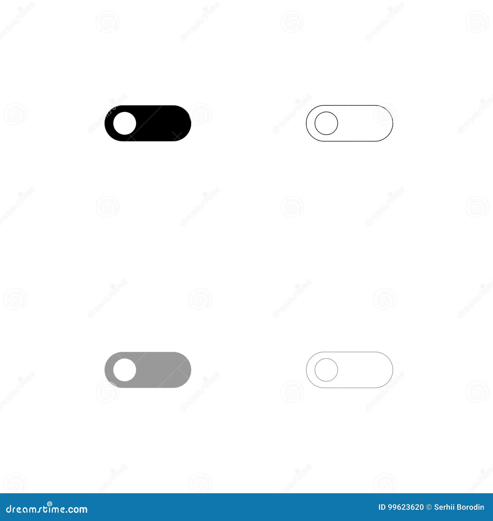 Toggle Switch Black and Grey Set Icon . Stock Vector - Illustration of ...