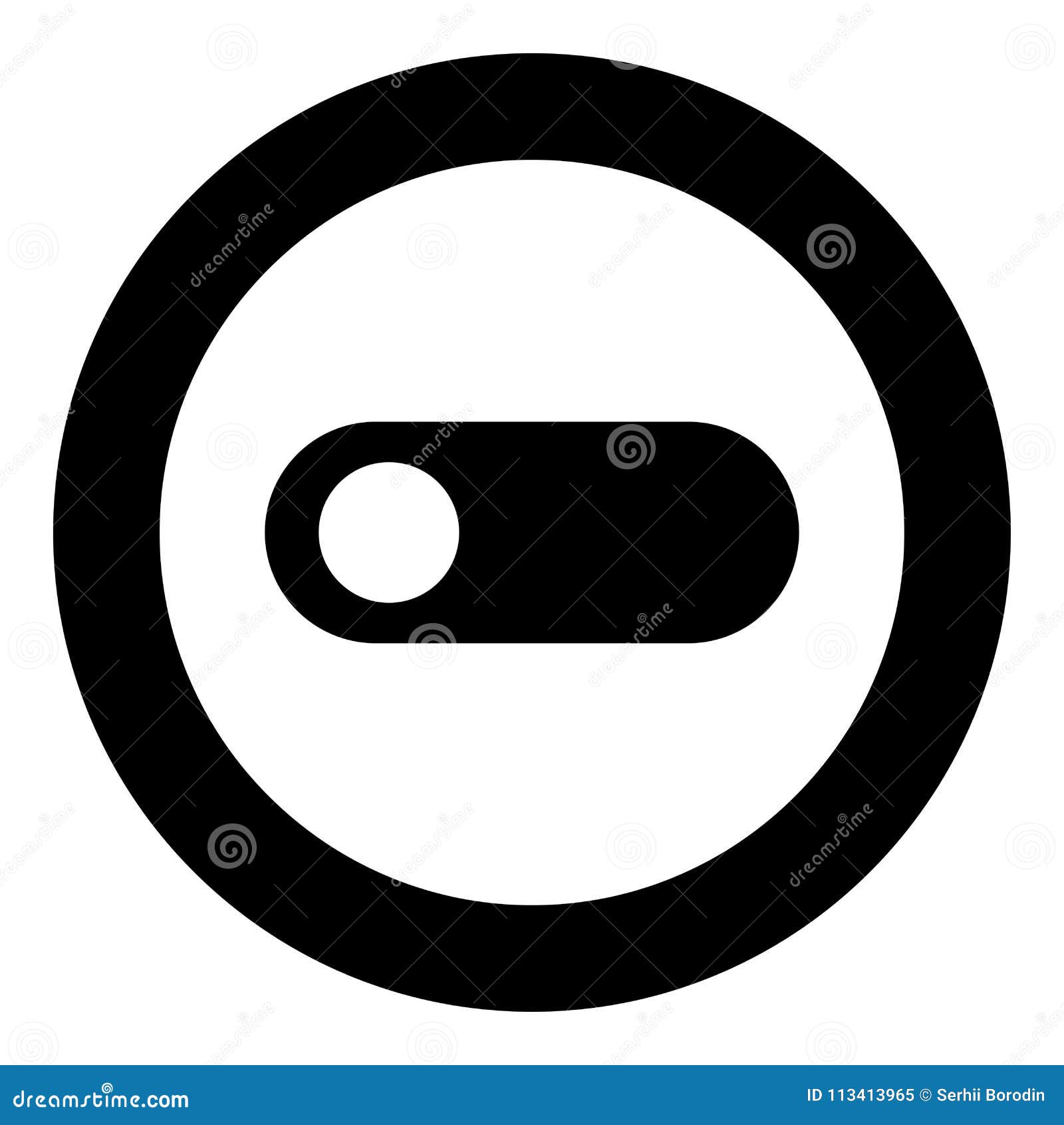 Toggle Switch Black Icon in Circle Vector Illustration Isolated . Stock ...