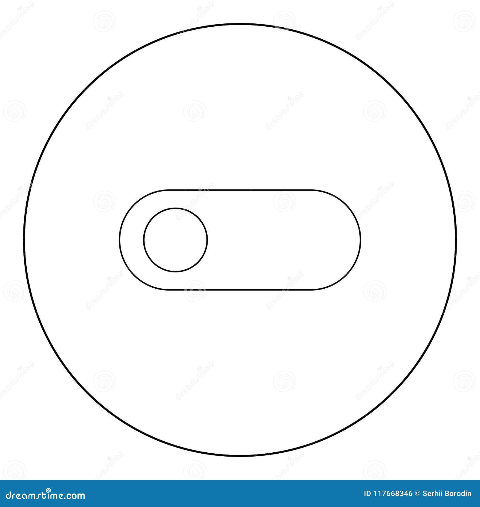 Toggle Switch Black Icon in Circle Vector Illustration Isolated . Stock ...