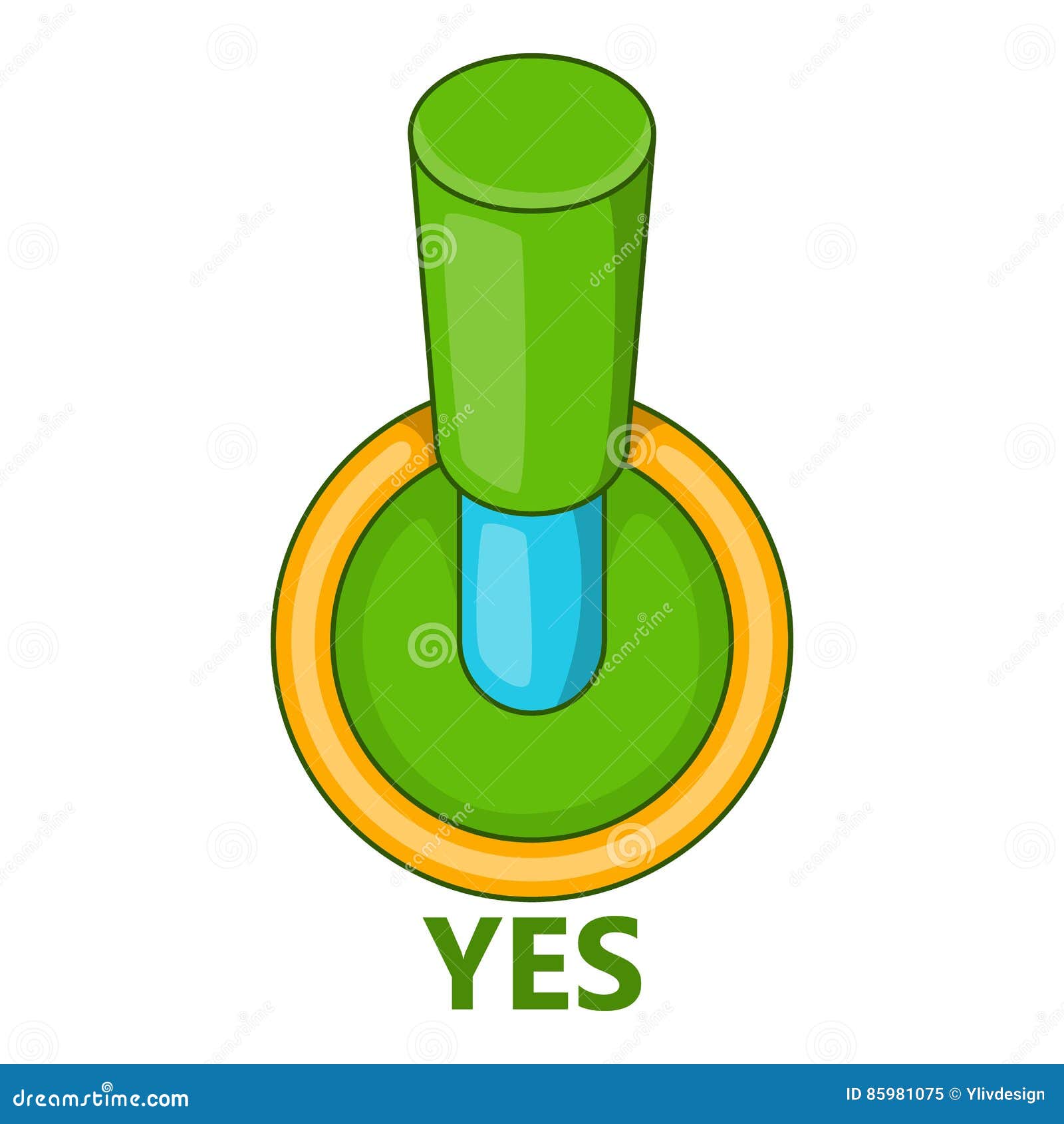 Toggle Switch Button in the Agree Position Icon Stock Vector ...
