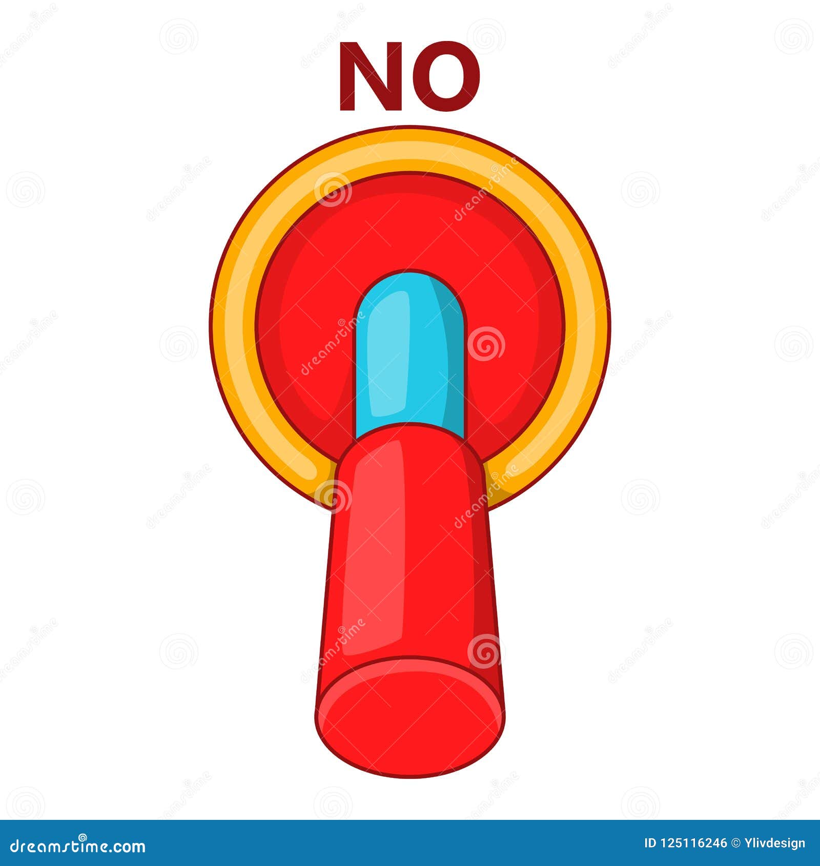 Toggle Switch Button in the Disagree Position Icon Stock Illustration ...