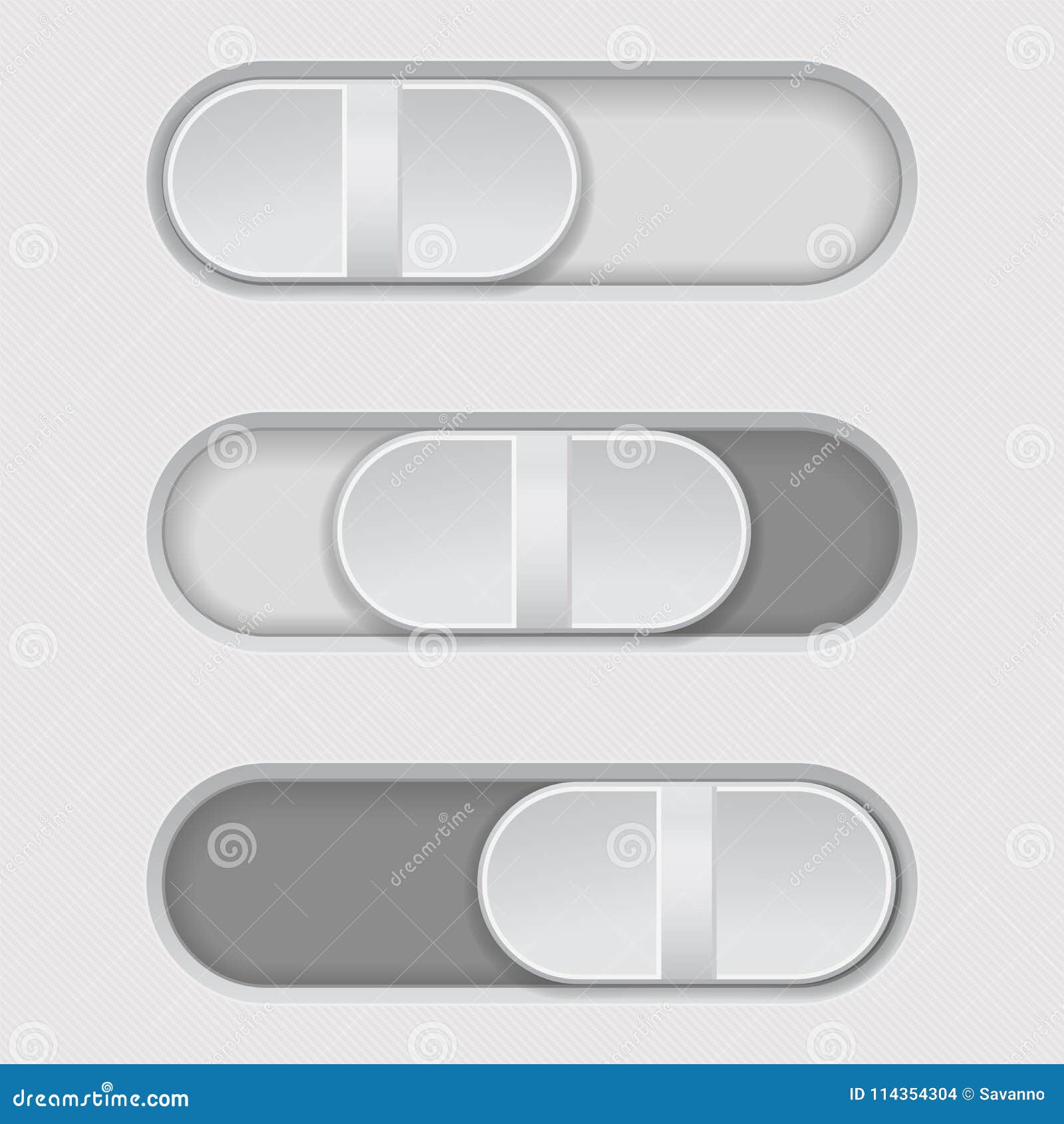 Toggle Switch Buttons. Gray Set Stock Vector - Illustration of modern ...