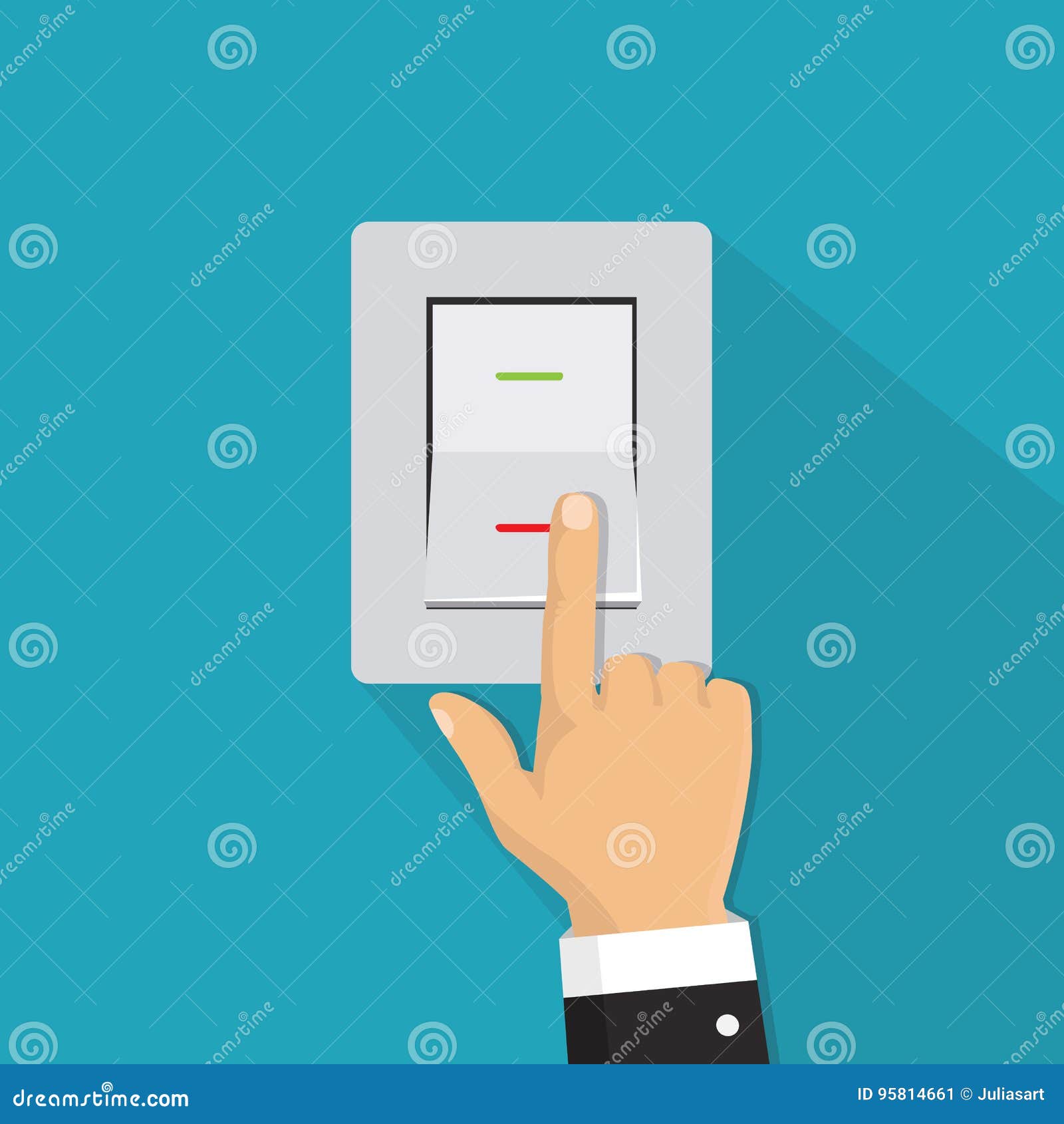 Isometric Icon. Hand Turning on the Light Switch. Toggle Switch. Stock ...