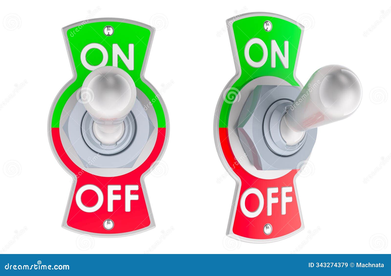 Toggle Switch, on. Front and Side Views, 3D Rendering Stock ...