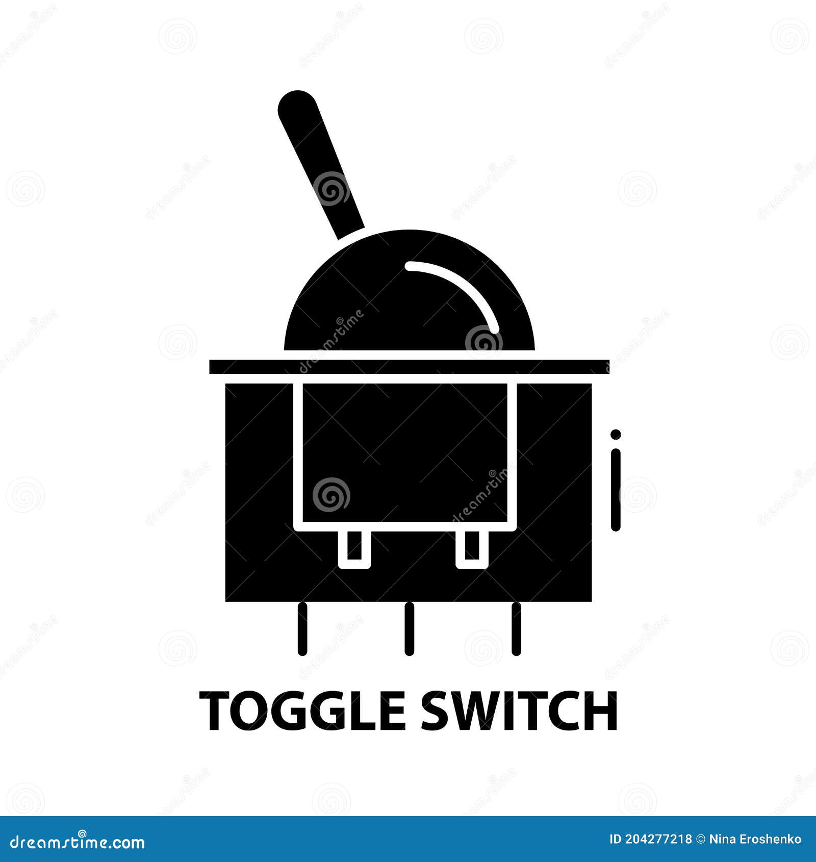 Toggle Switch Icon, Black Vector Sign with Editable Strokes, Concept ...