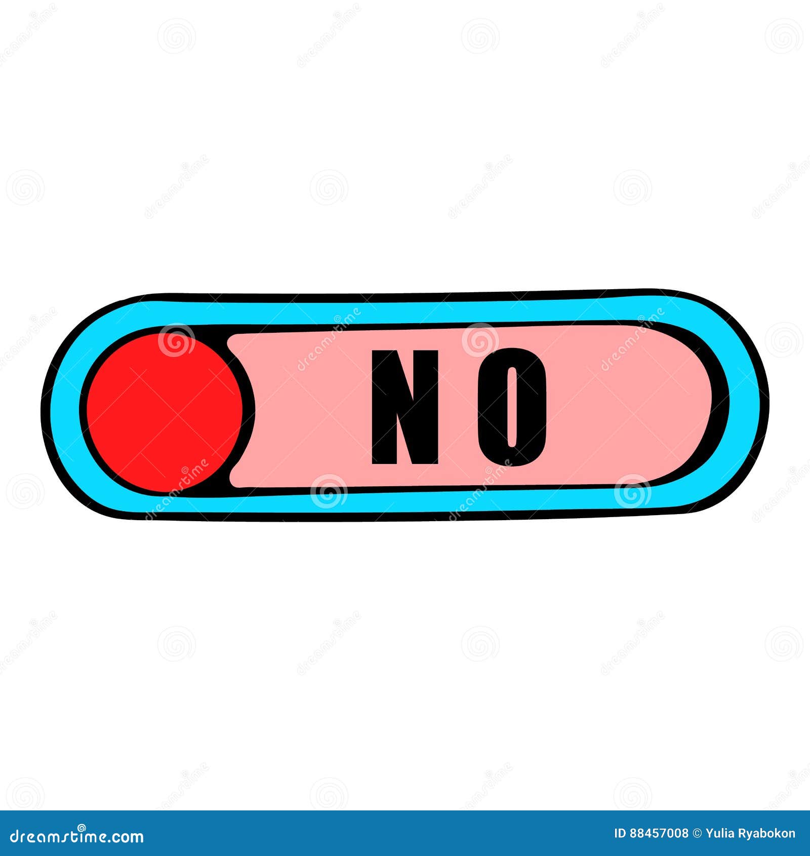 Toggle Switch in No Position Icon Cartoon Stock Vector - Illustration ...