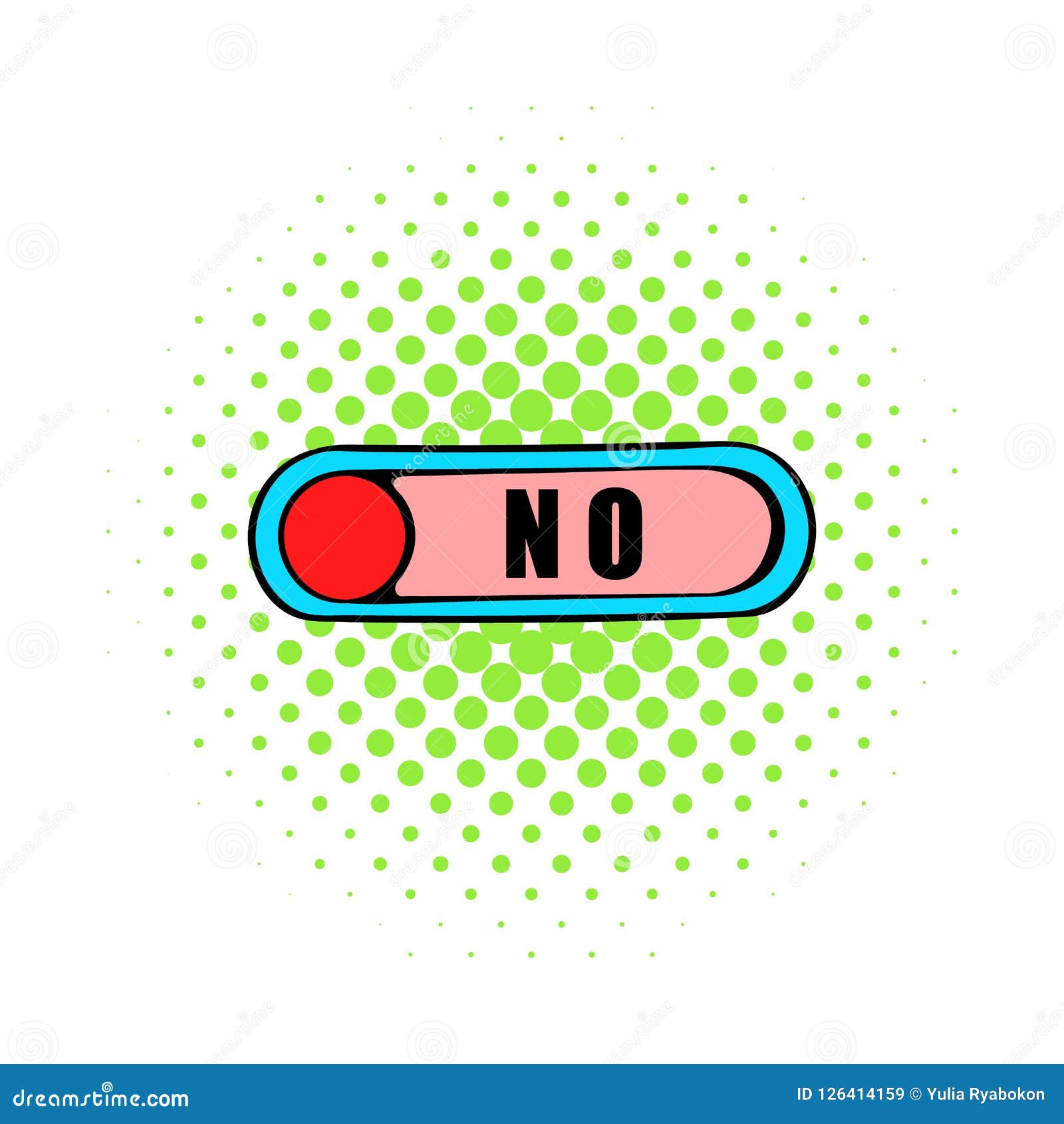 Toggle Switch in No Position Icon, Comics Style Stock Illustration ...