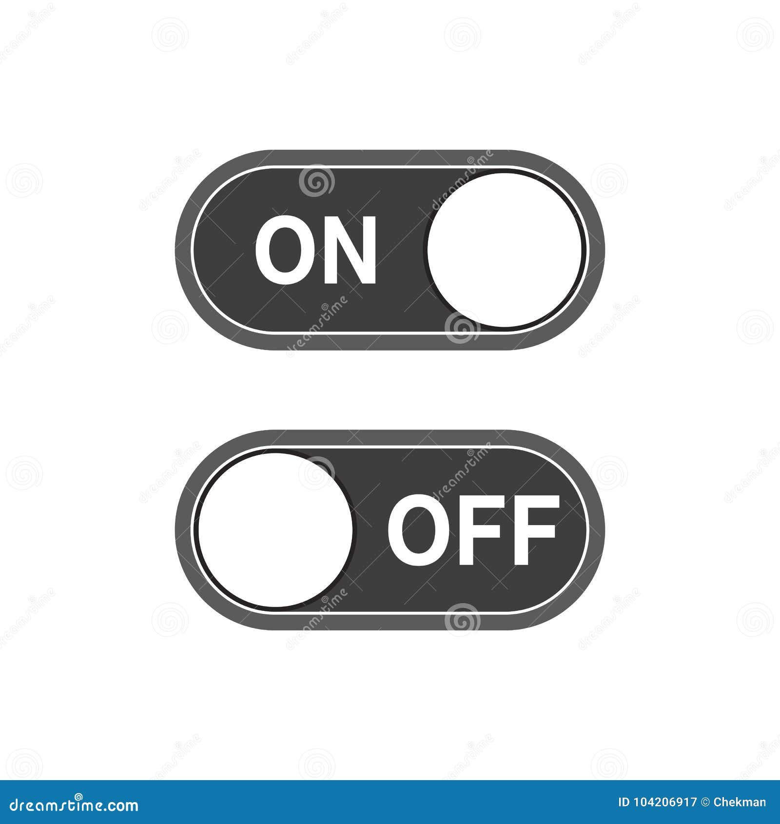 On and Off Switches Icon. Vector Illustration Stock Illustration - Illustration of symbol, flat ...