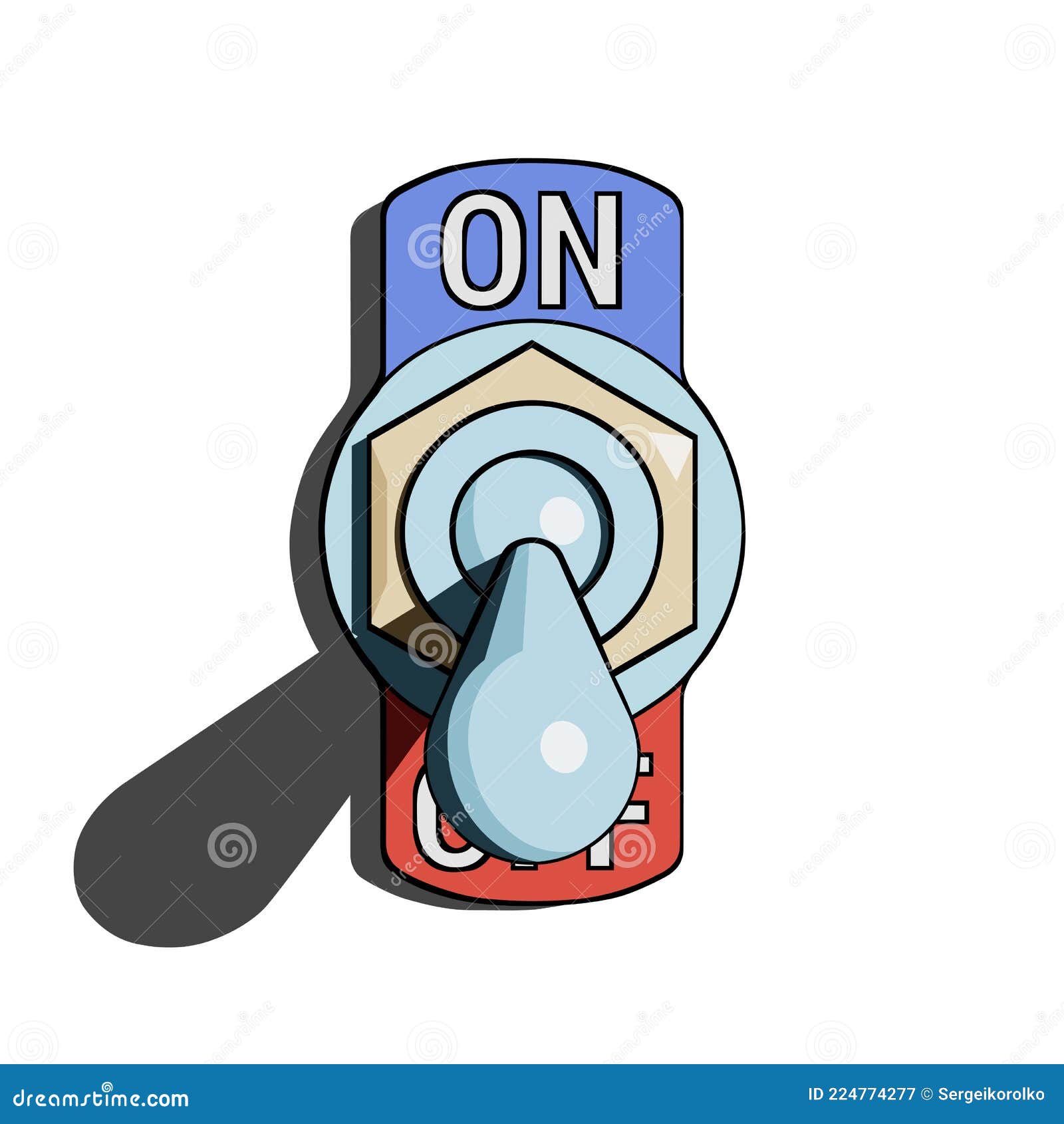 Toggle Switch Turned Off with Shadow on White Background. Vector ...