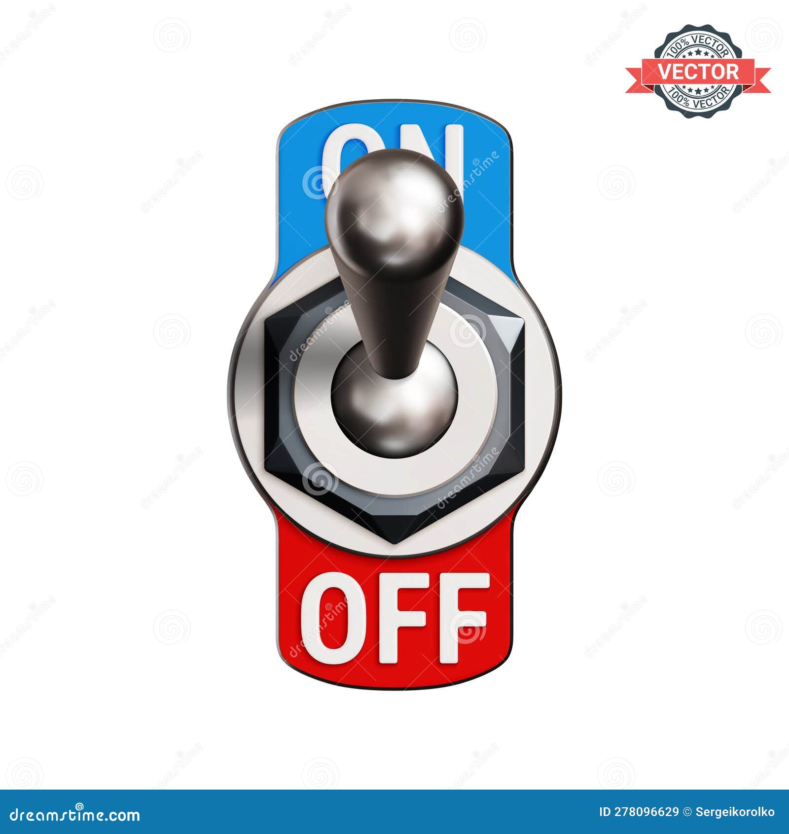 Toggle Switch Turned on. Realistic 3D Vector Illustration Stock Vector ...
