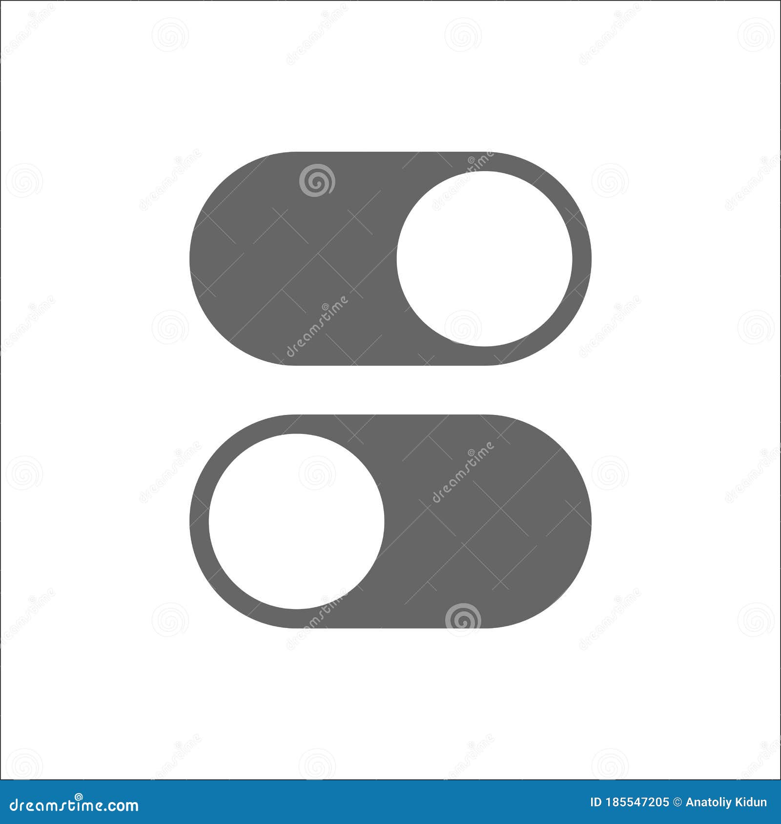 Toggle Switch Vector Icon, on and Off Position Simple Icons, Modern ...