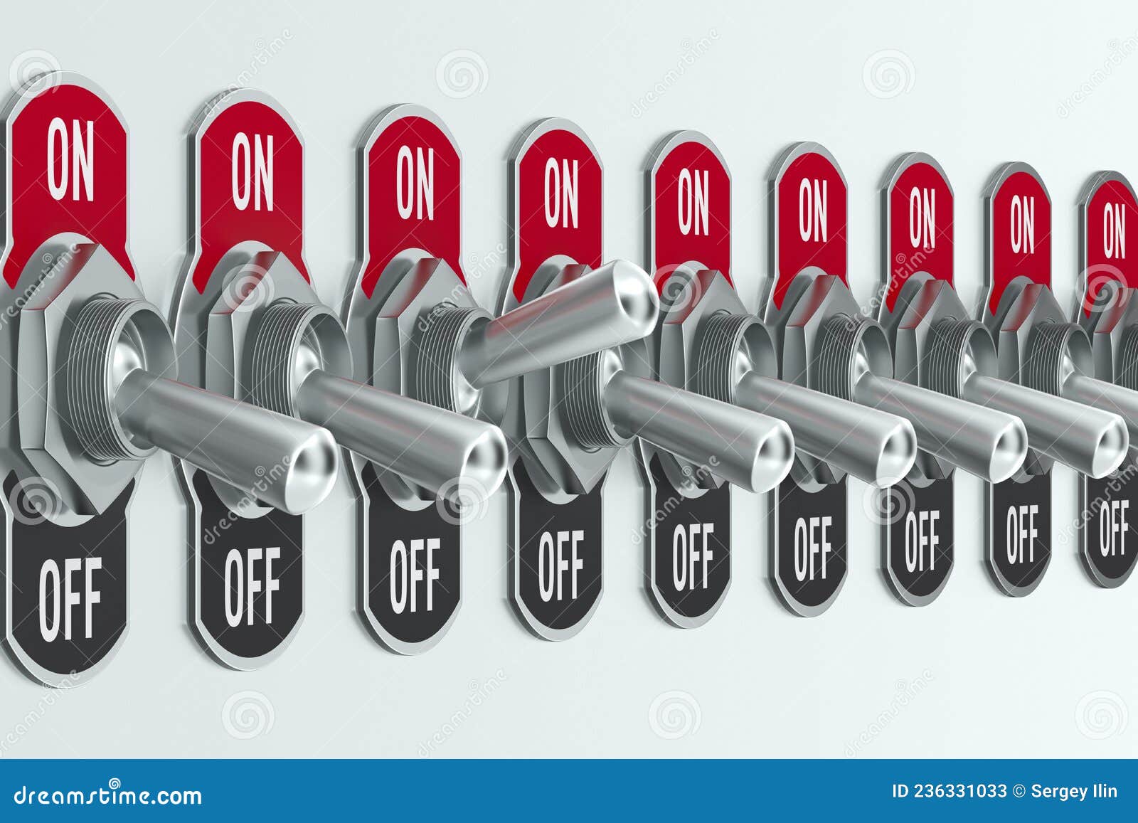 Toggle Switch on White Background. 3D Illustration Stock Image - Image ...