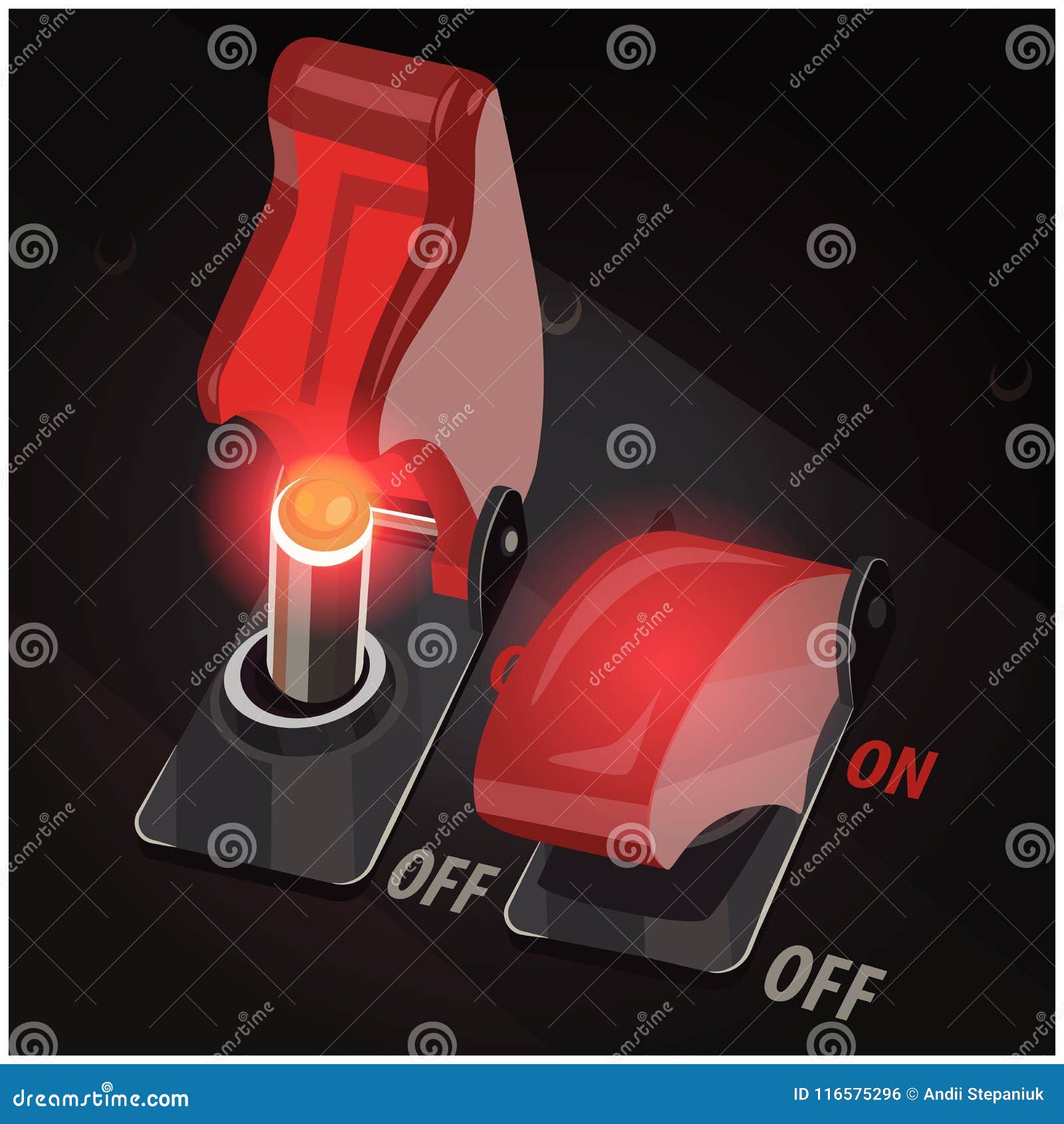 Toggle Switches on and Off Position Stock Vector - Illustration of ...