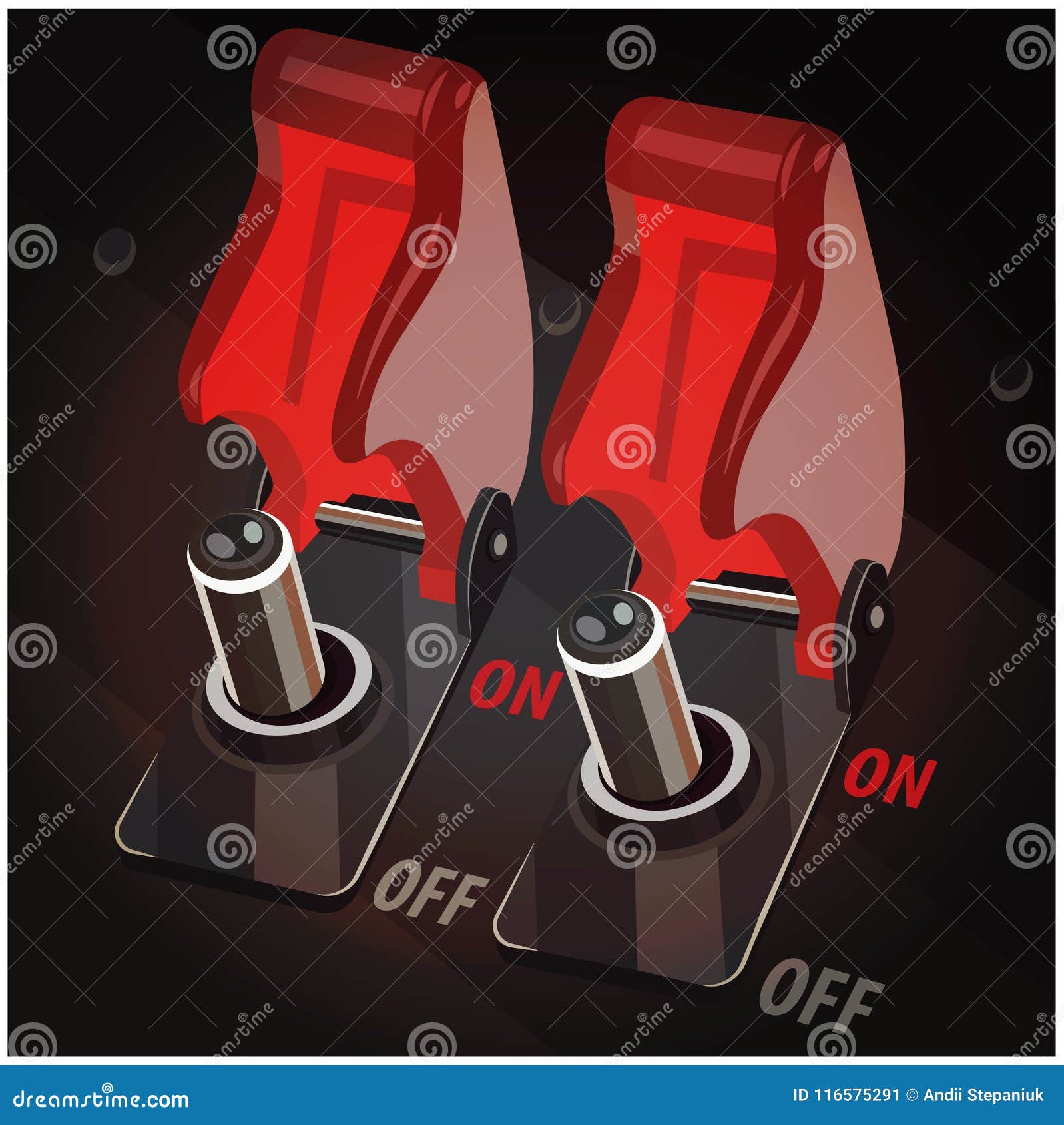 Toggle Switches with Safety Covers in Off Position Stock Vector ...
