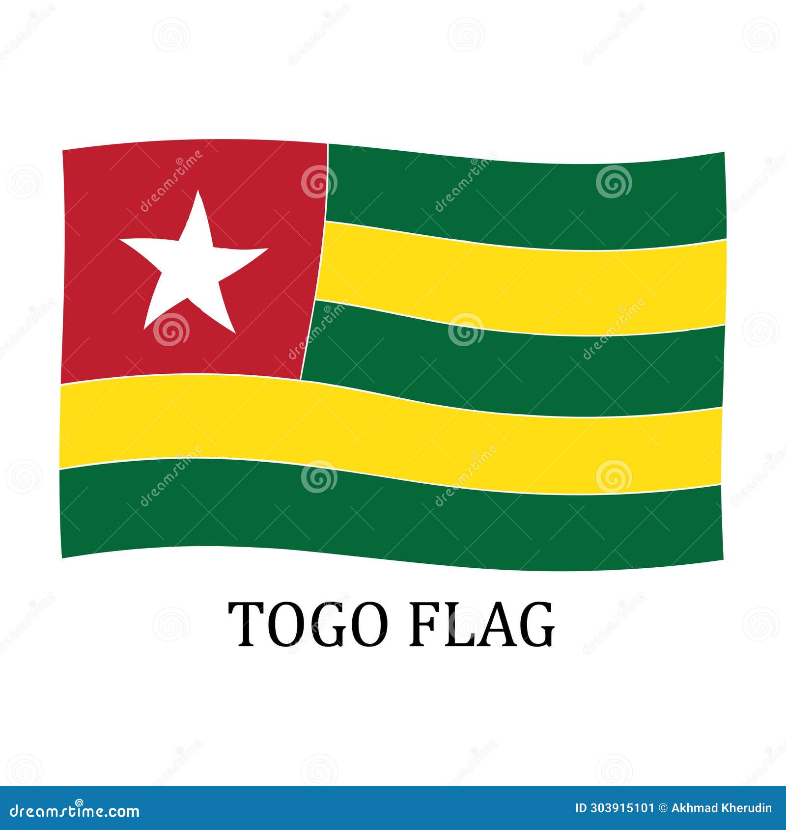Togo country flag stock vector. Illustration of republic - 303915101