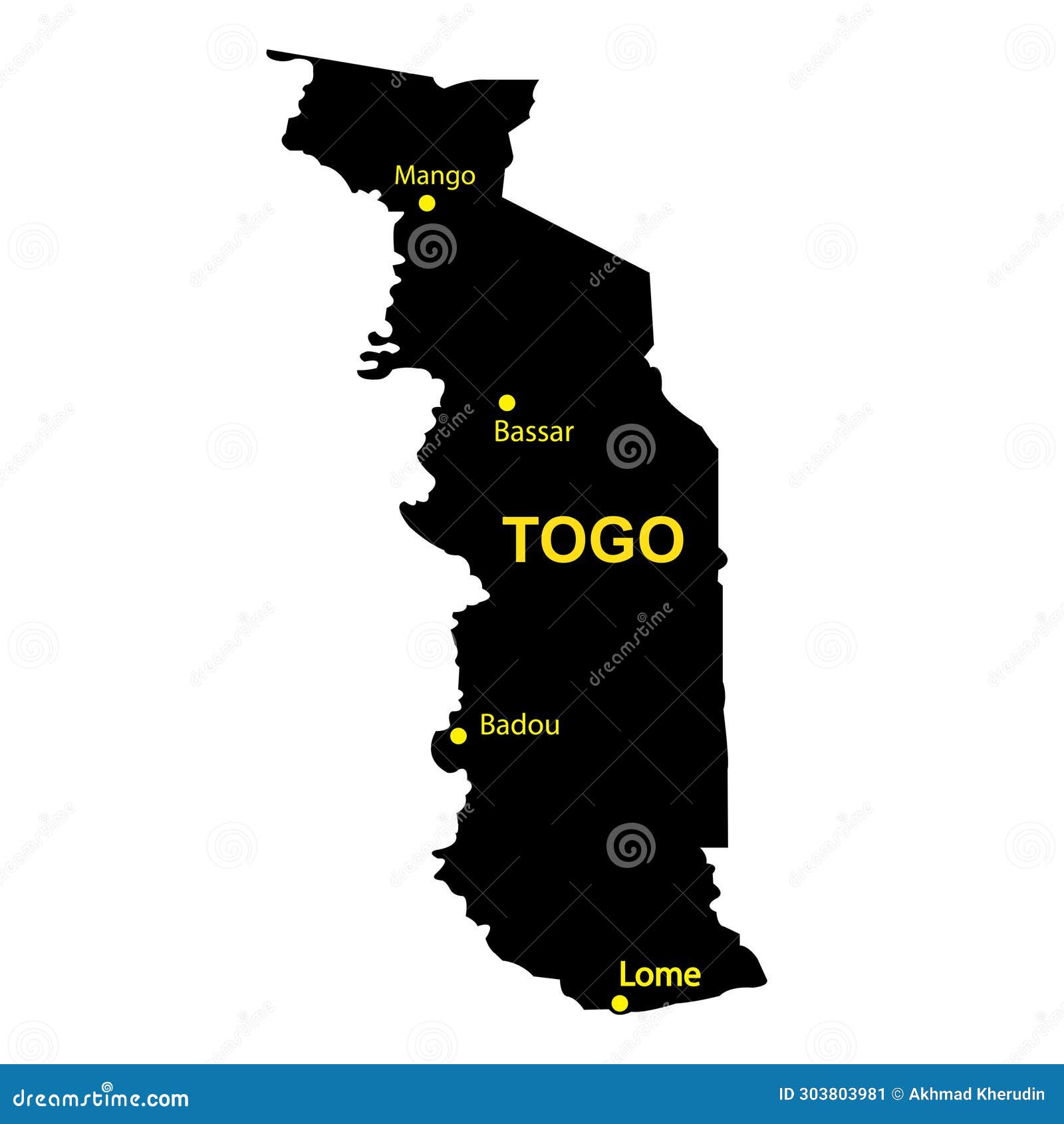 Togo Country Map Cartoon Vector | CartoonDealer.com #303803983