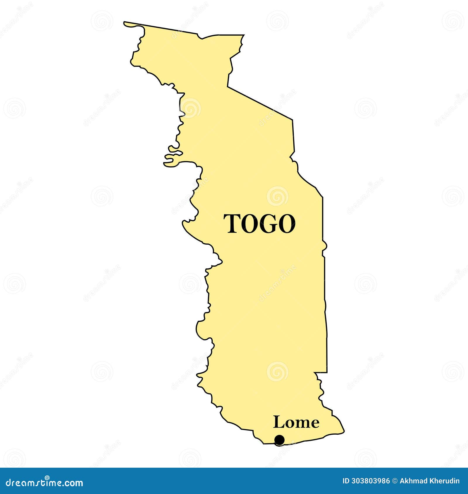 Togo country map stock vector. Illustration of state - 303803986