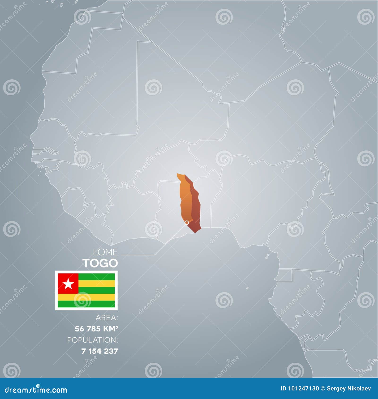 Togo information map. stock vector. Illustration of global - 101247130