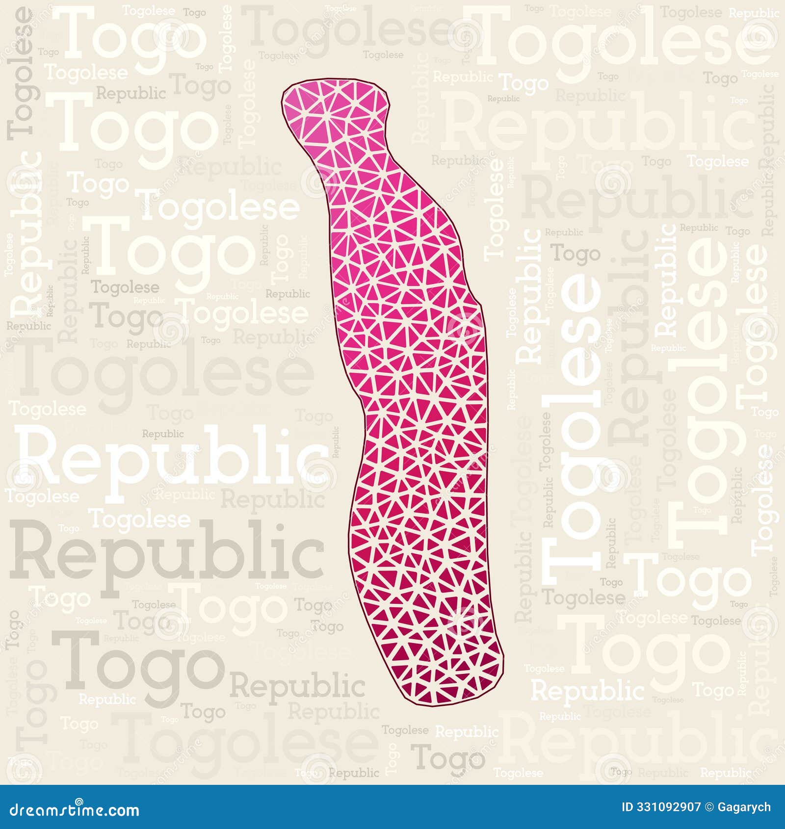 Togo Geometric Map. Cartoon Vector | CartoonDealer.com #182008301