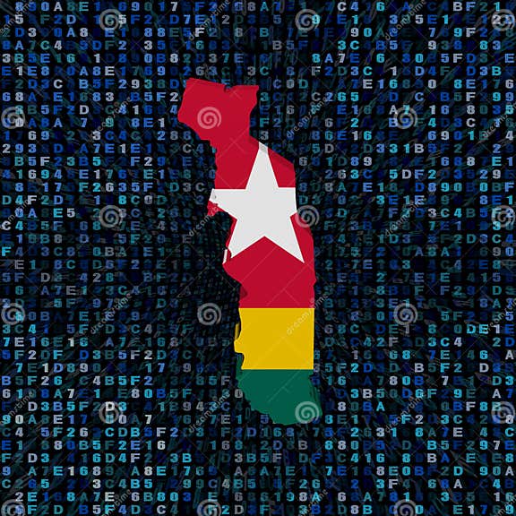 Togo Map Flag on Hex Code Illustration Stock Illustration ...