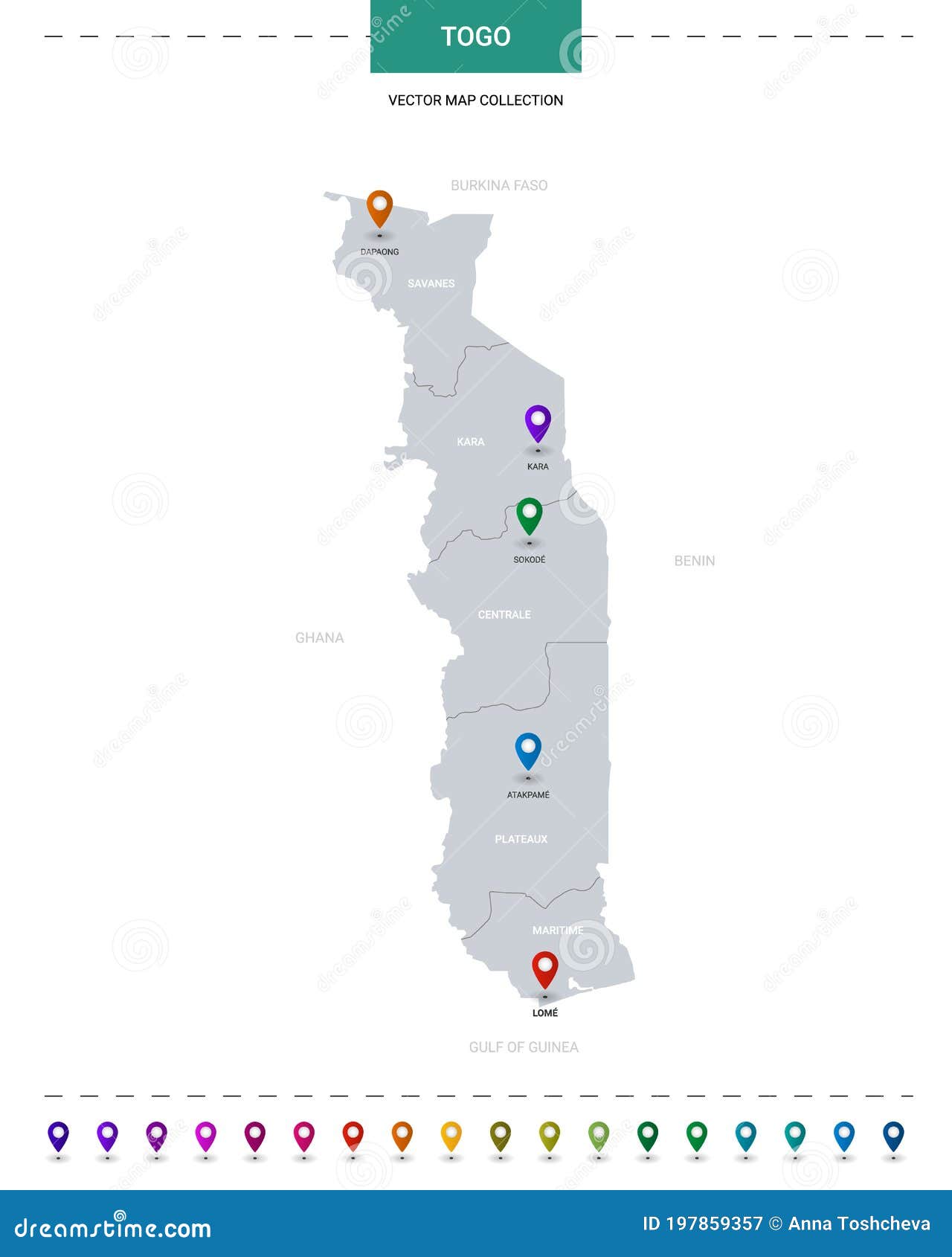 Location Of Togo On The World Map With Enlarged Map Of Togo With Flag ...