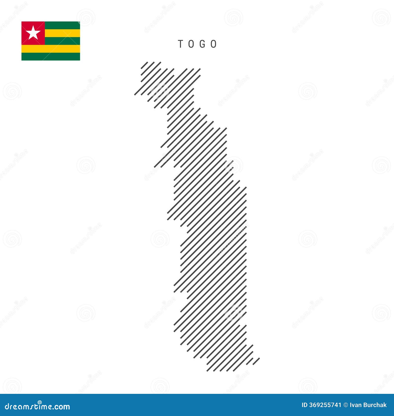 Togo Map From Pattern Of Black Slanted Parallel Lines. Flat Vector ...