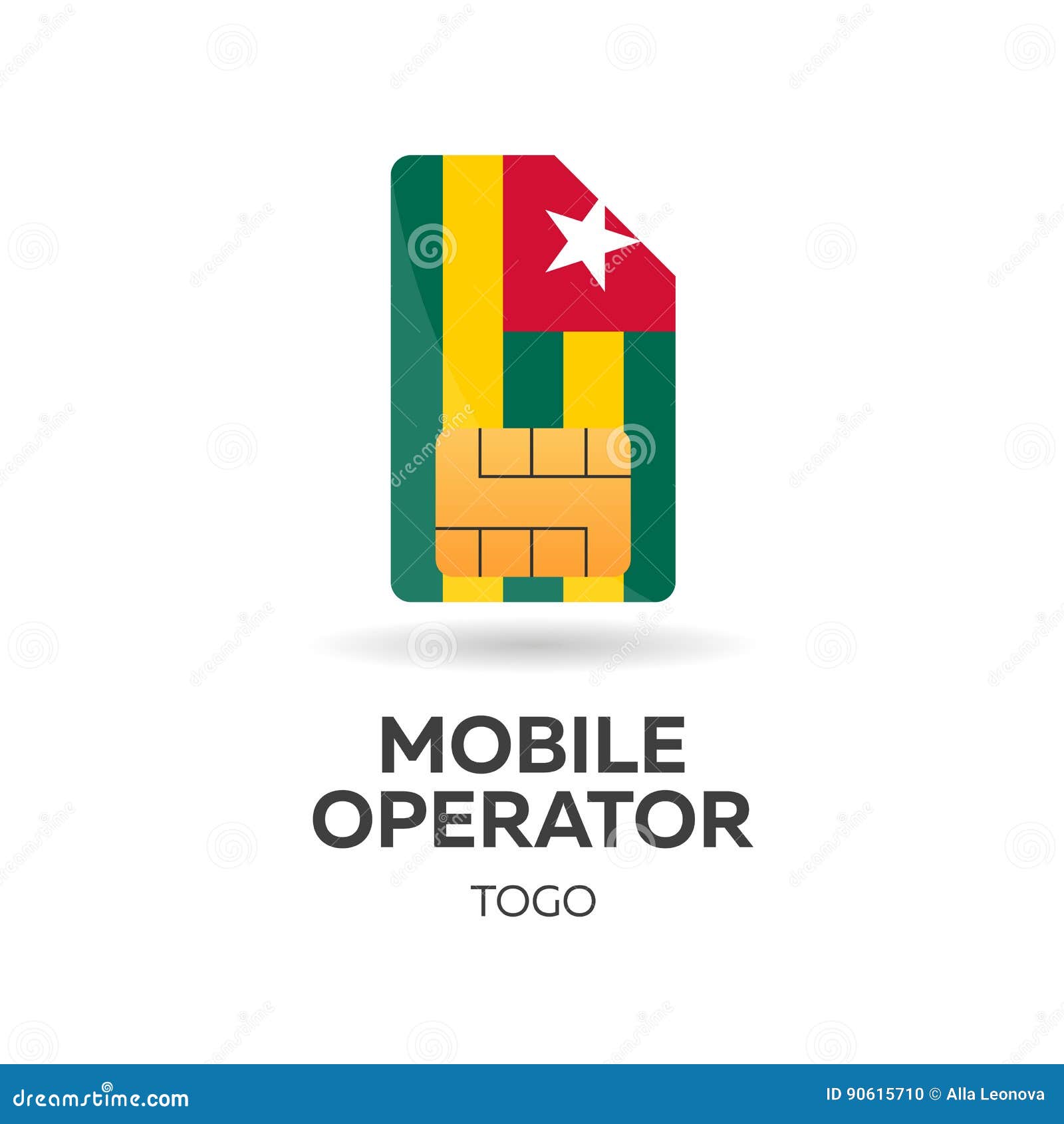 Togo Mobile Operator. SIM Card with Flag. Vector Illustration. Stock ...
