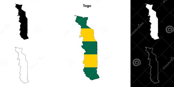 Togo outline map stock illustration. Illustration of empty - 323786343