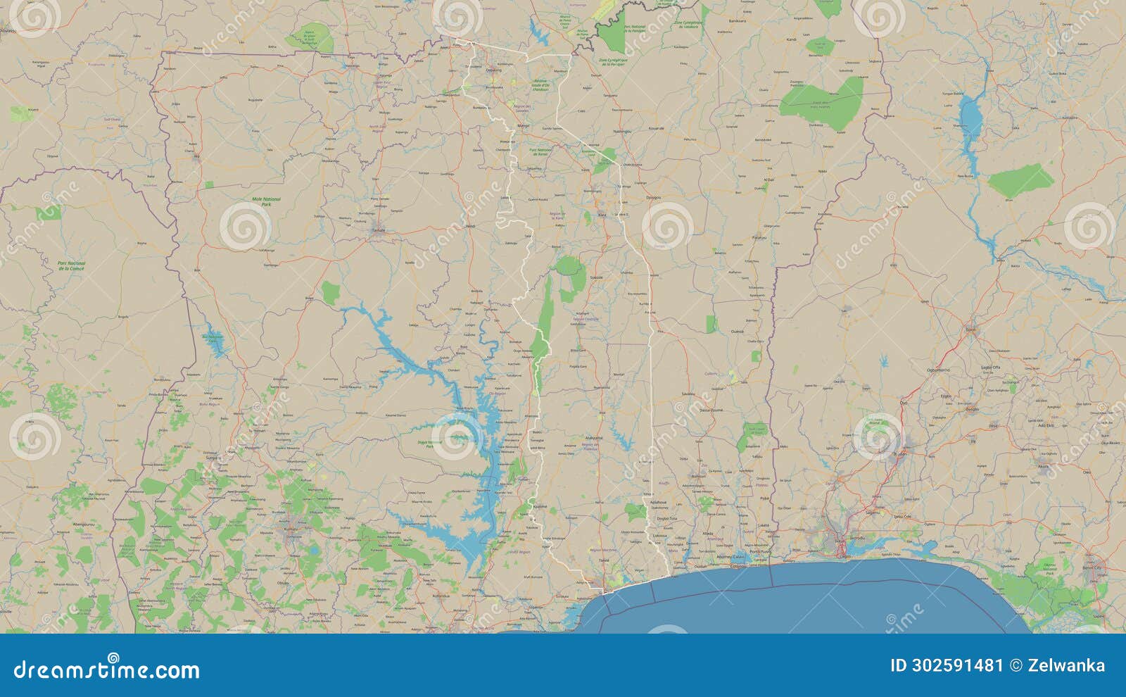 Togo Outlined. Topo Standard Stock Illustration - Illustration of ...
