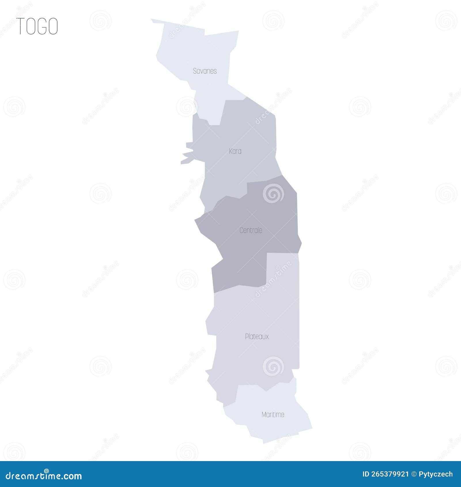 Togo Political Map of Administrative Divisions Stock Vector ...