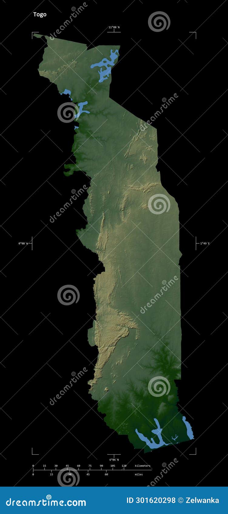 Togo Shape on Black. Physical Stock Illustration - Illustration of ...