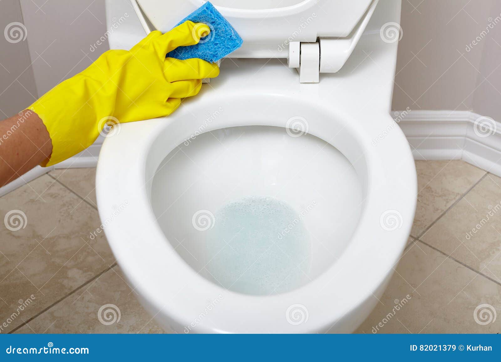 Toilet bowl cleaning. stock image. Image of cleanup, glove - 82021379