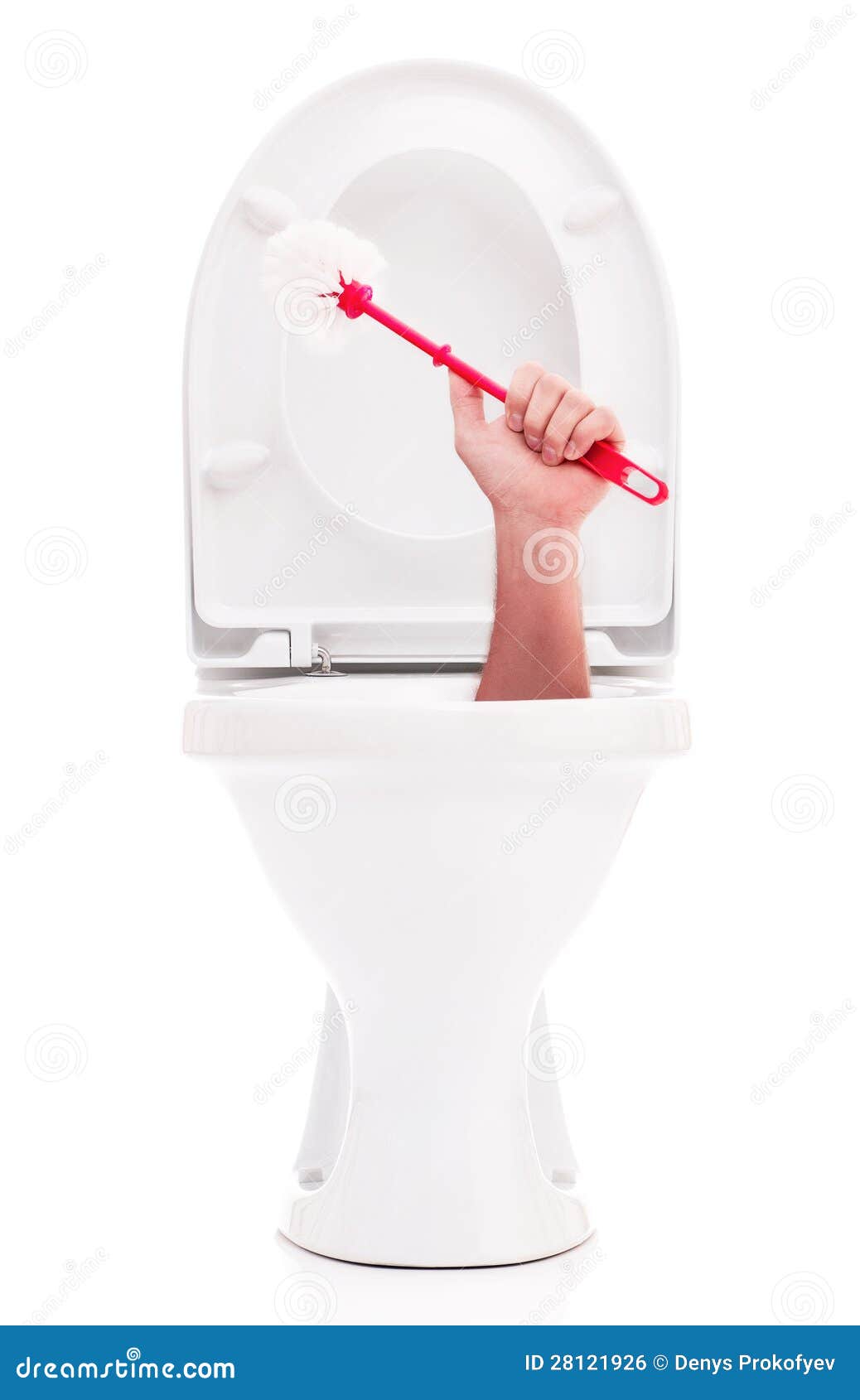 Toilet bowl with hand stock photo. Image of bowel, public - 28121926