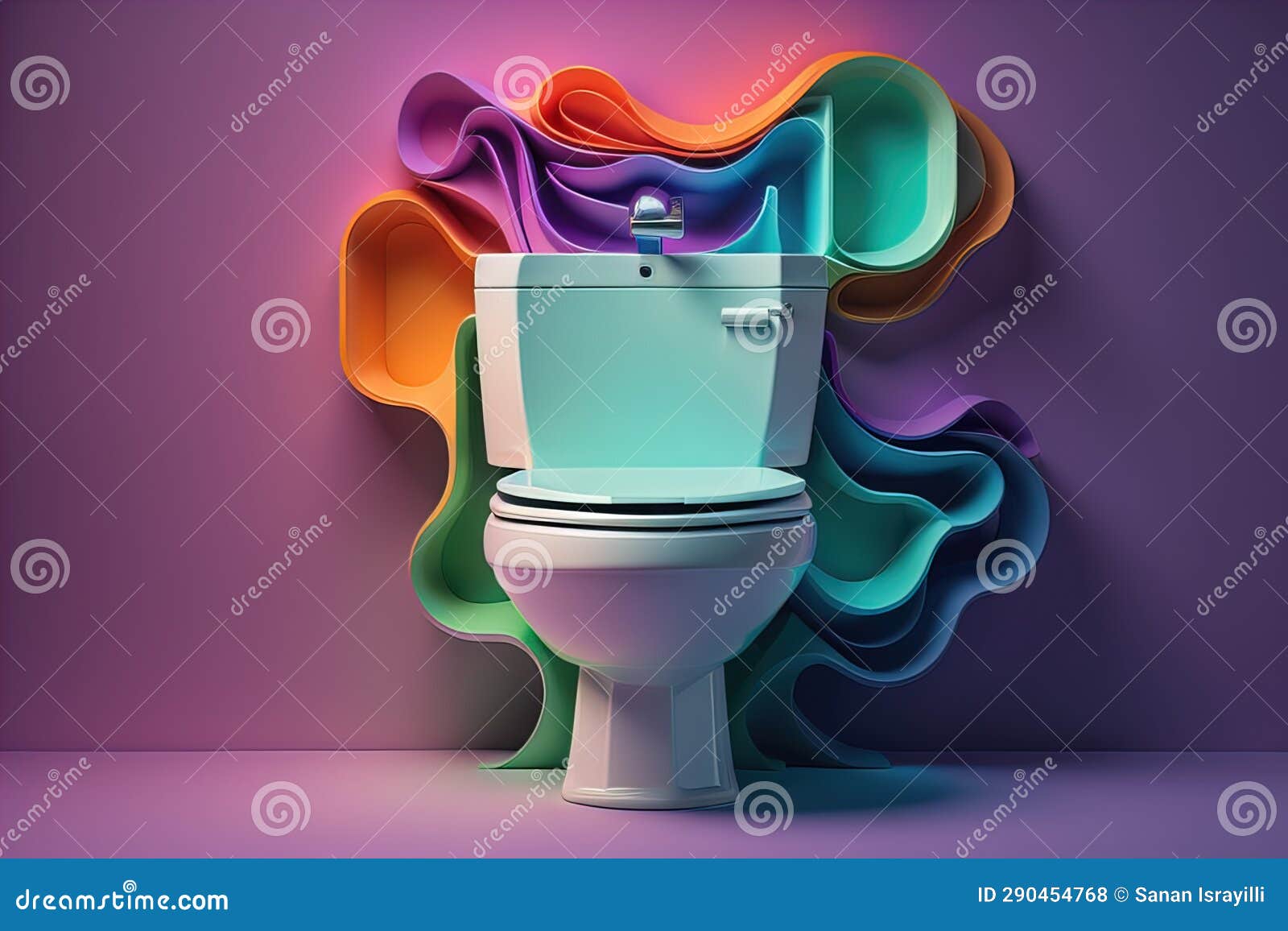Toilet Bowl in Modern Bathroom. Ai Generative Stock Illustration ...