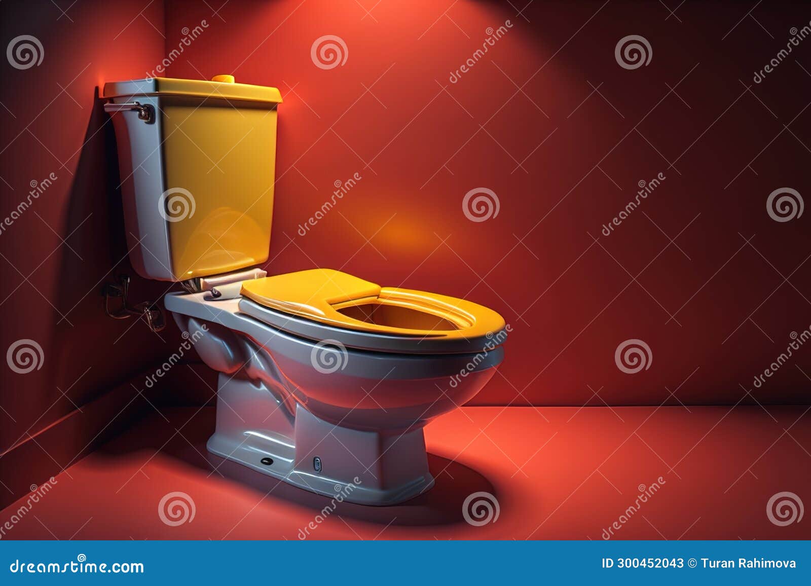 Toilet Bowl in a Red Room. Generative Ai Stock Illustration ...