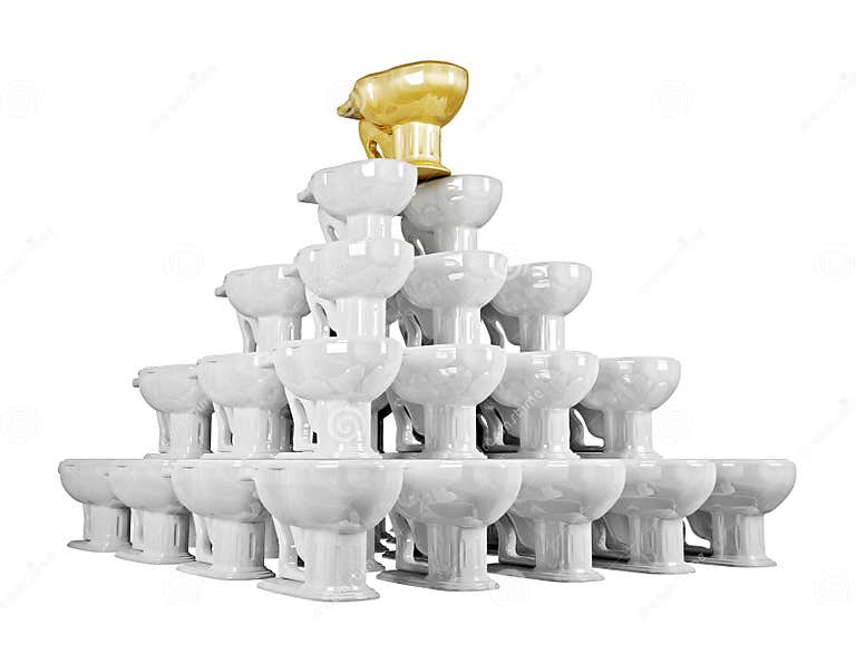 Toilet bowls pyramid stock illustration. Illustration of sanitary ...