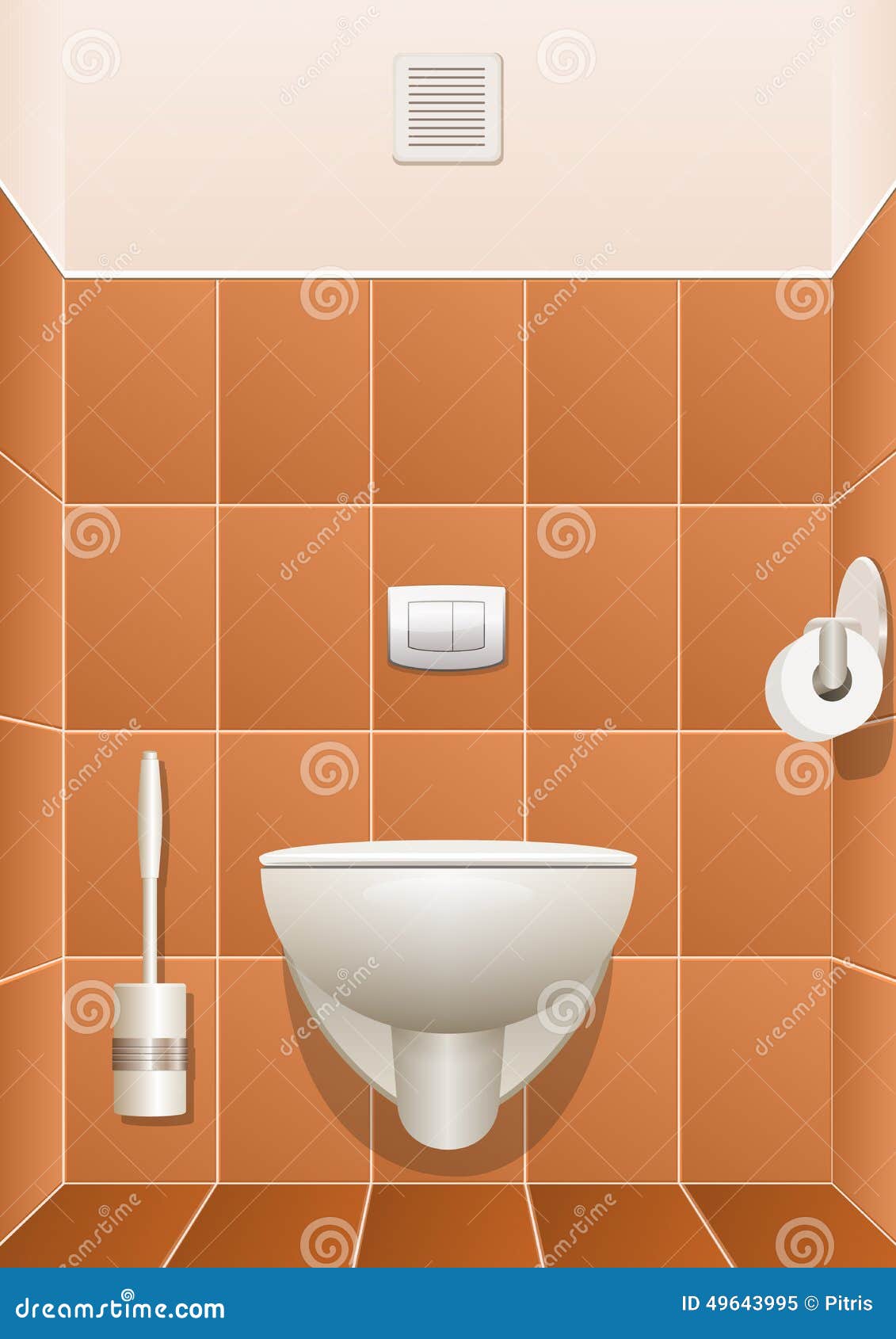 Toilet in a Building Interior. Stock Vector - Illustration of room ...