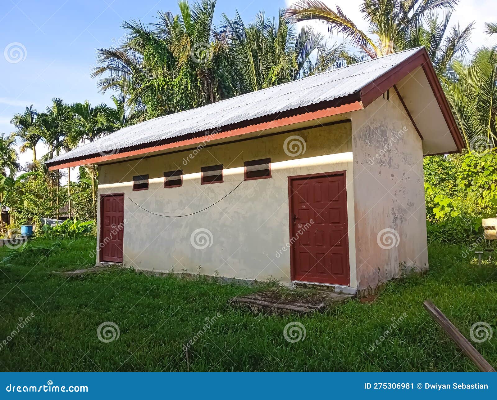 The Toilet Building in a Rural School. Stock Image - Image of property ...
