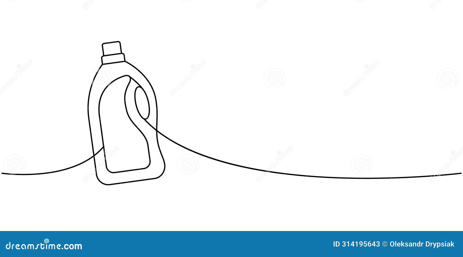 Toilet Cleaner One Line Continuous Drawing. Cleaning Service Tools ...