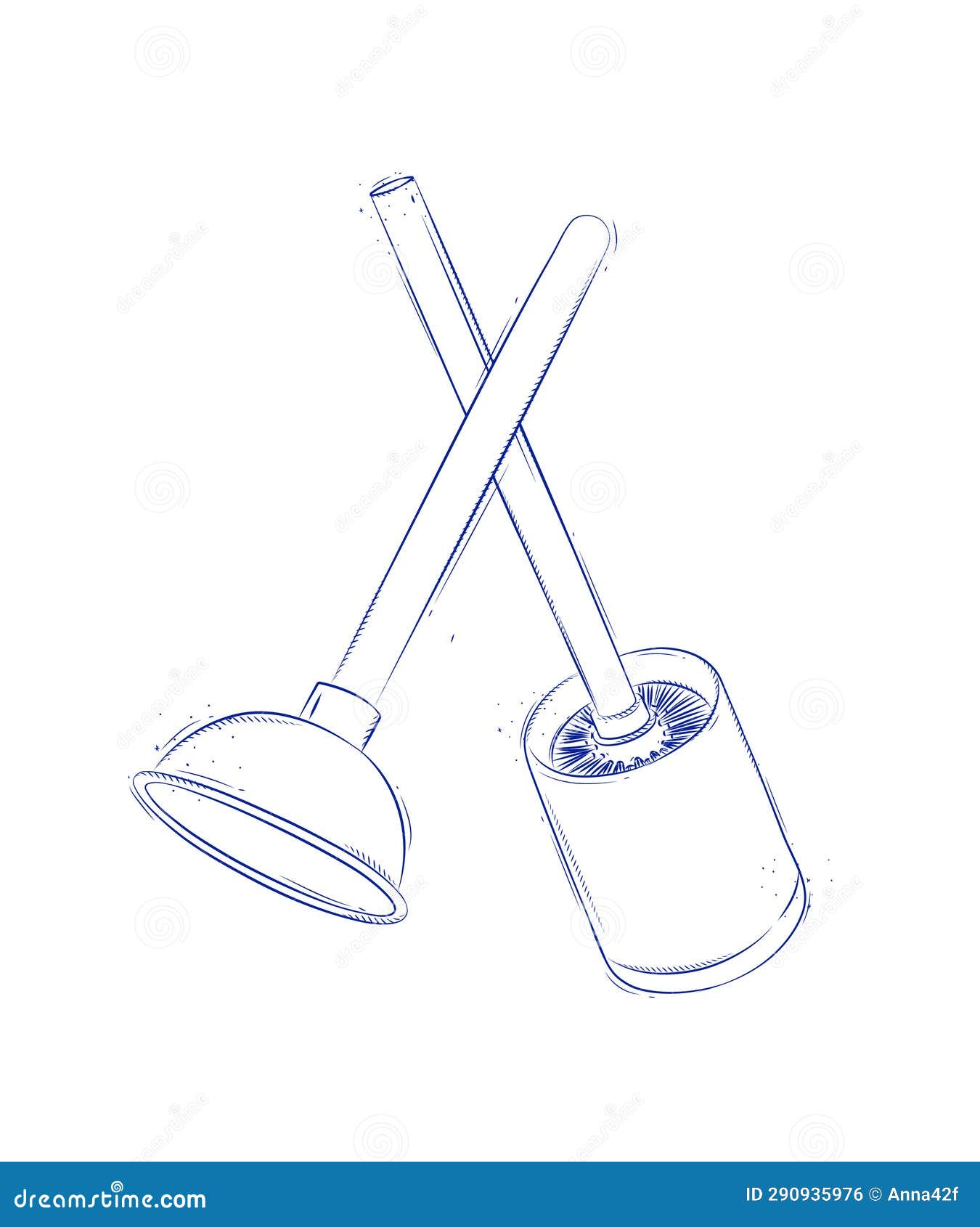 Toilet Cleaning Tools Light Stock Vector - Illustration of housekeeping ...