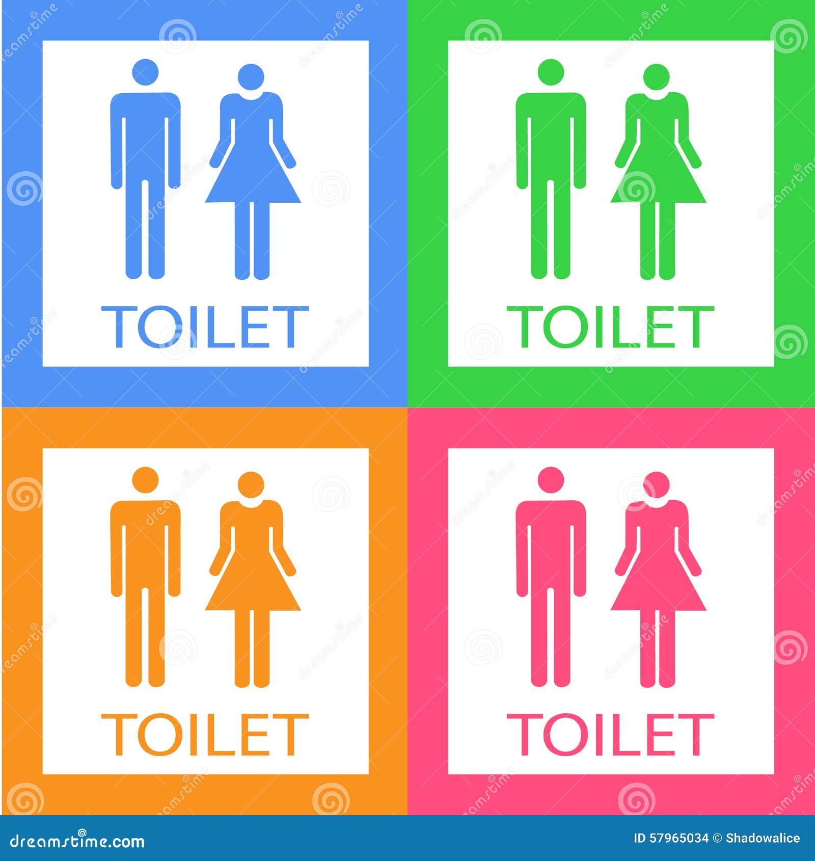 Toilet Color Icons Set Great for Any Use. Vector EPS10 Stock ...