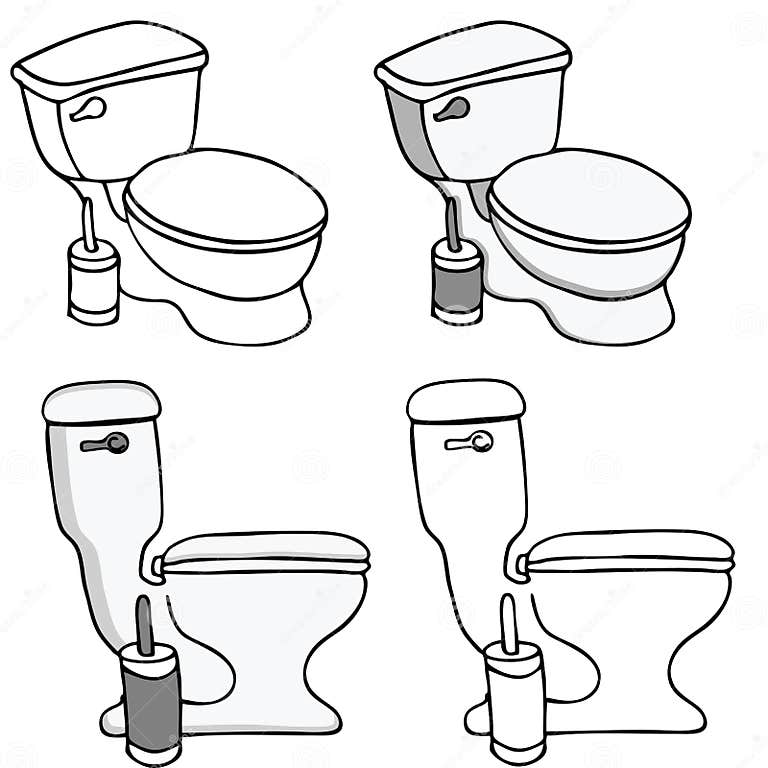 Toilet Commode Set stock vector. Illustration of black - 19093658