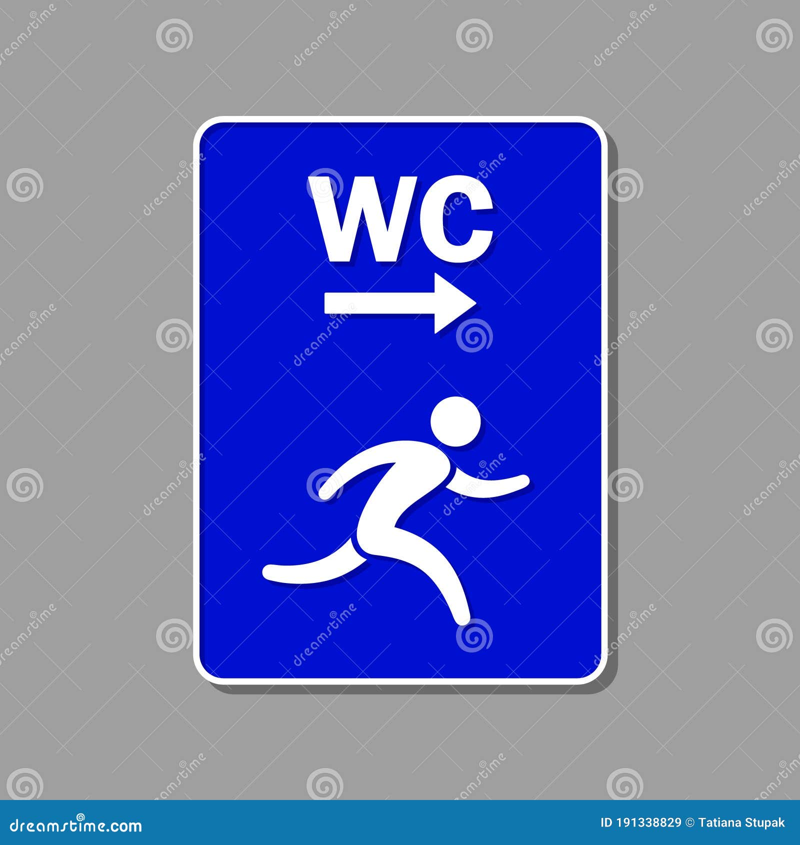 Toilet Direction Blue Sign. WC Symbol. Vector Isolated Symbol ...