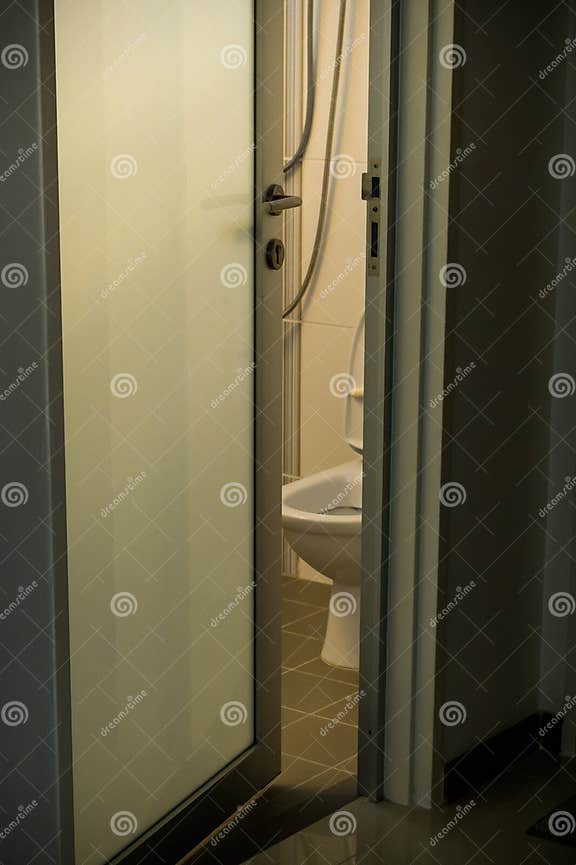 Toilet Glass Door Looking In Toilet Bowl In Hdb Bto Apartment Stock Image Image Of Apartment